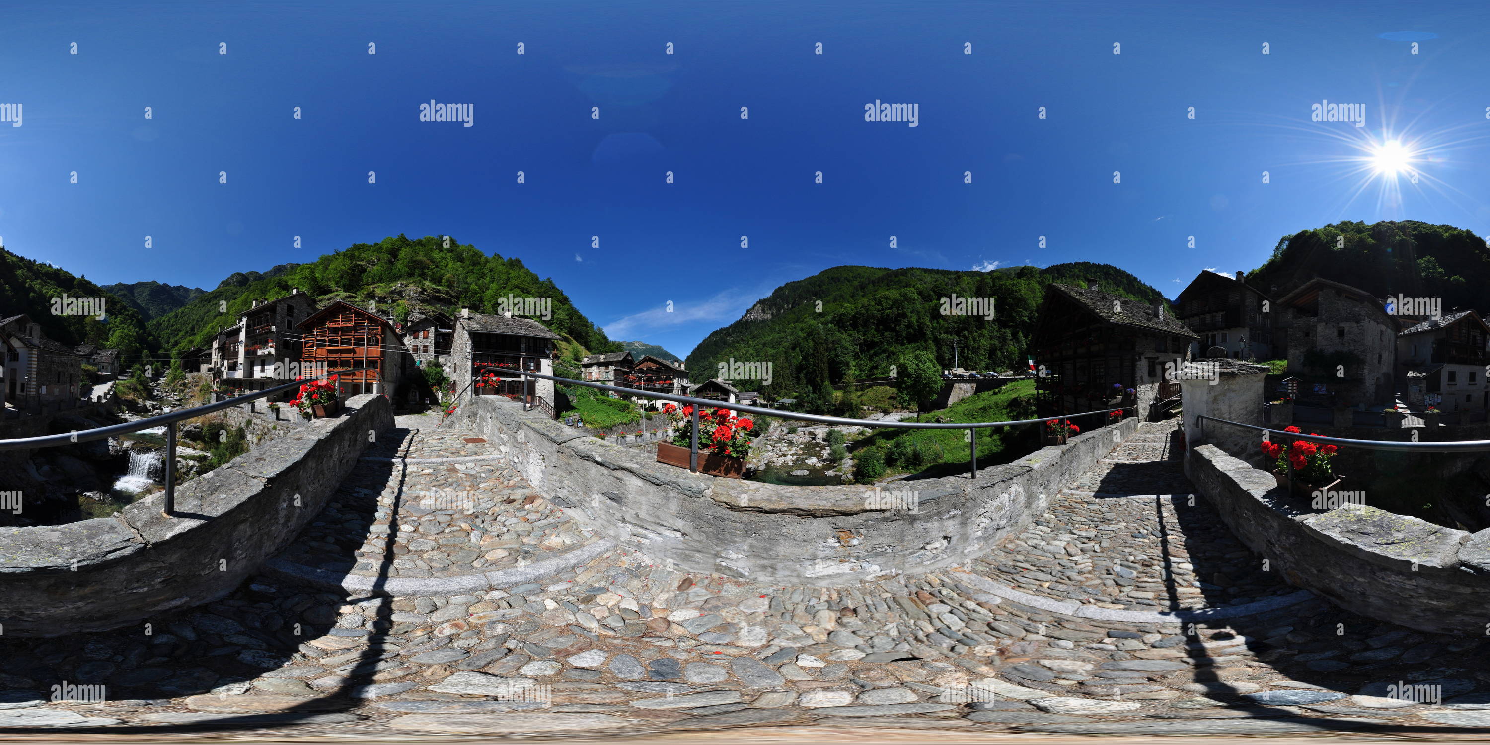 360° view of Rassa, on the bridge - Alamy