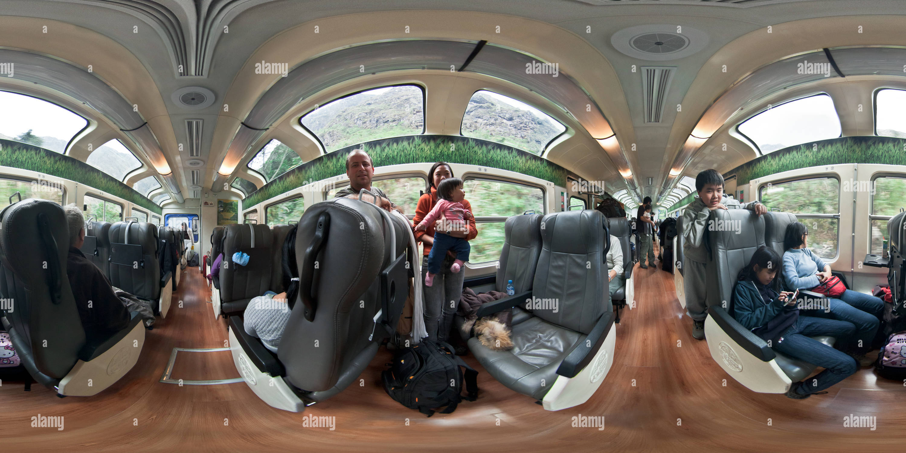 360° view of In the train to machu picchu - Alamy