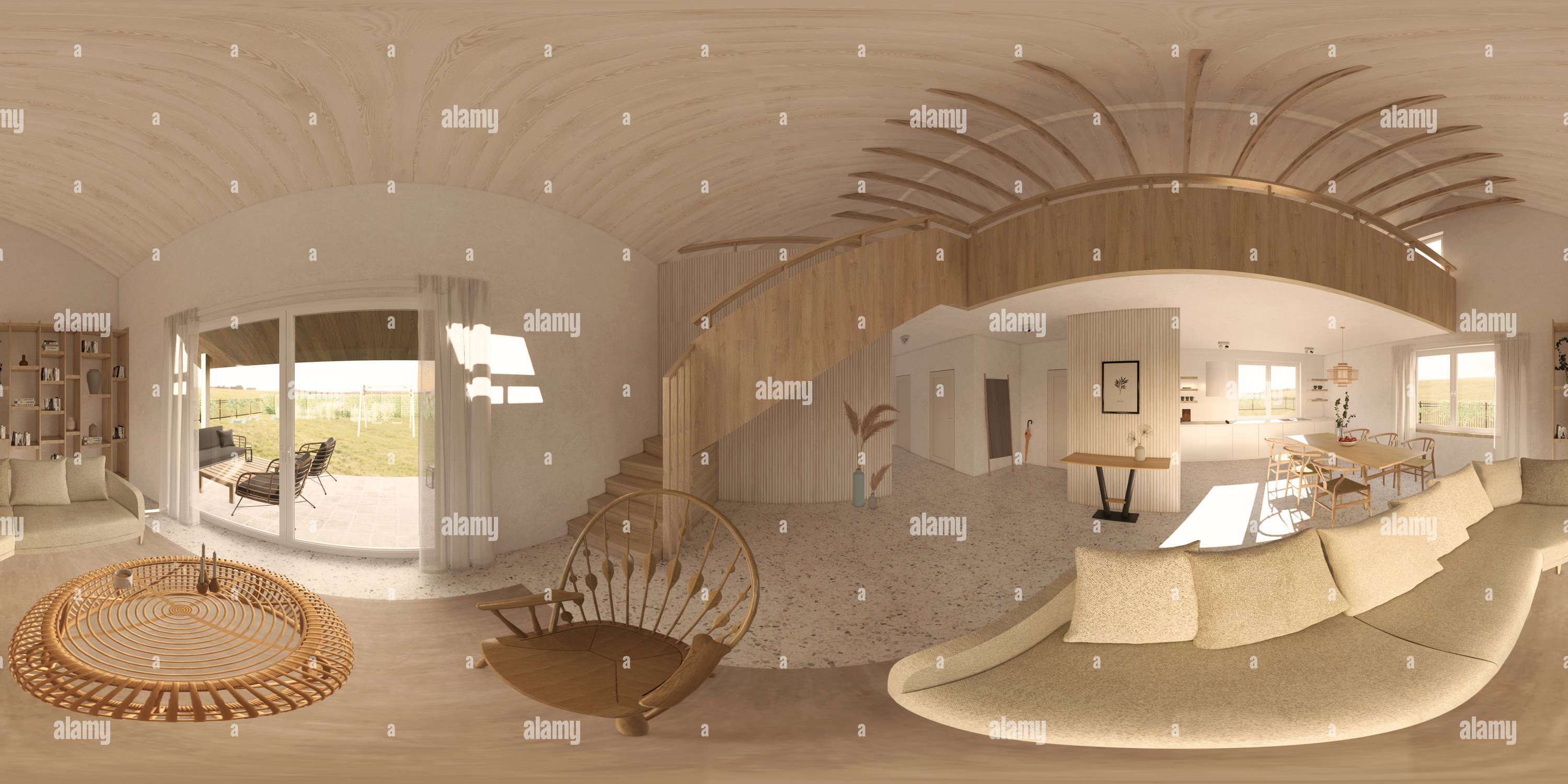 360° view of Visualisation 360° - living room - Alamy