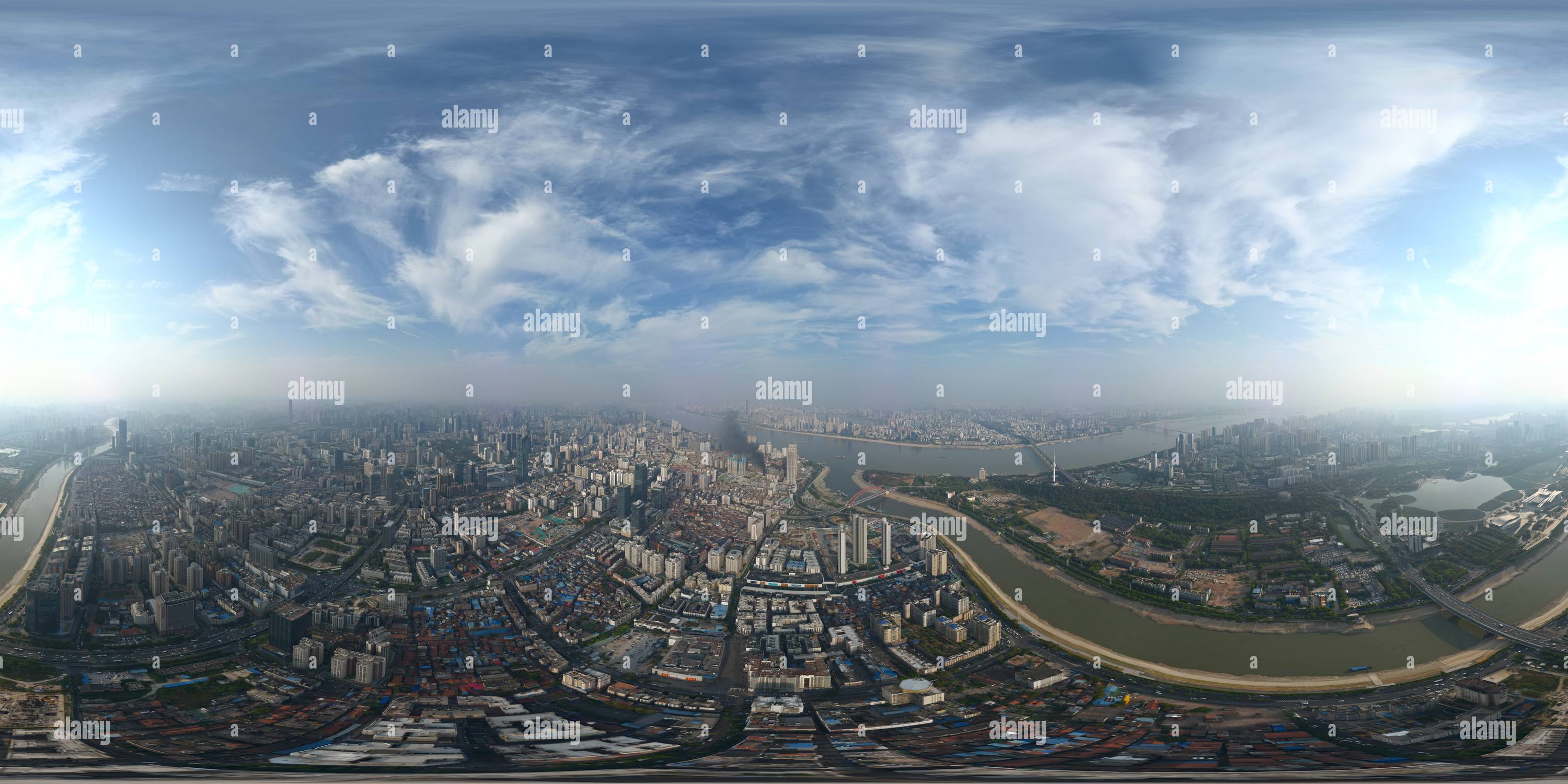360° view of Wuhan City Aerial View - Alamy