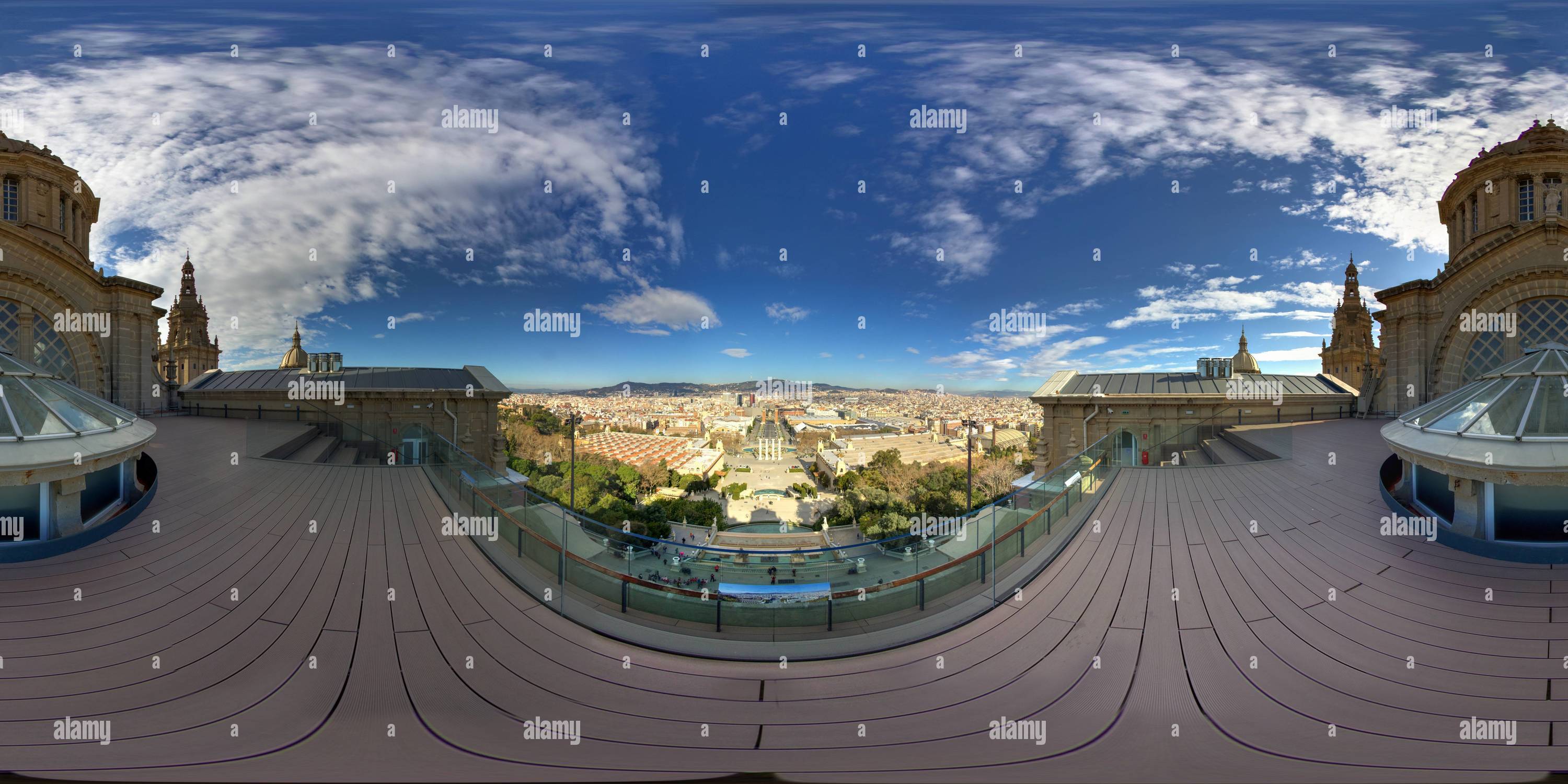 360° view of Barcelona skyline from Montjuic - Alamy