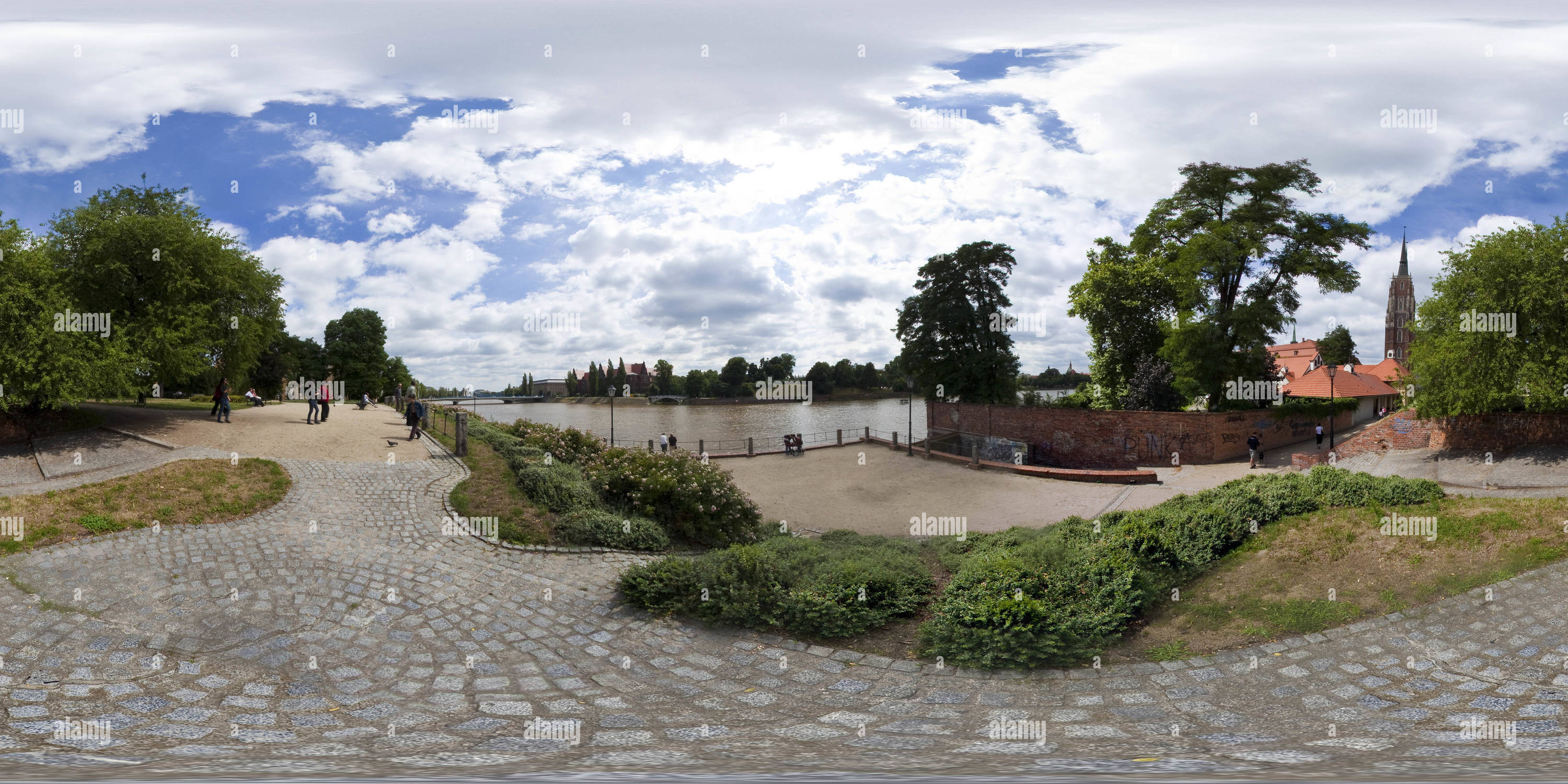 360° view of Cathedral Island - Wroclaw - Alamy