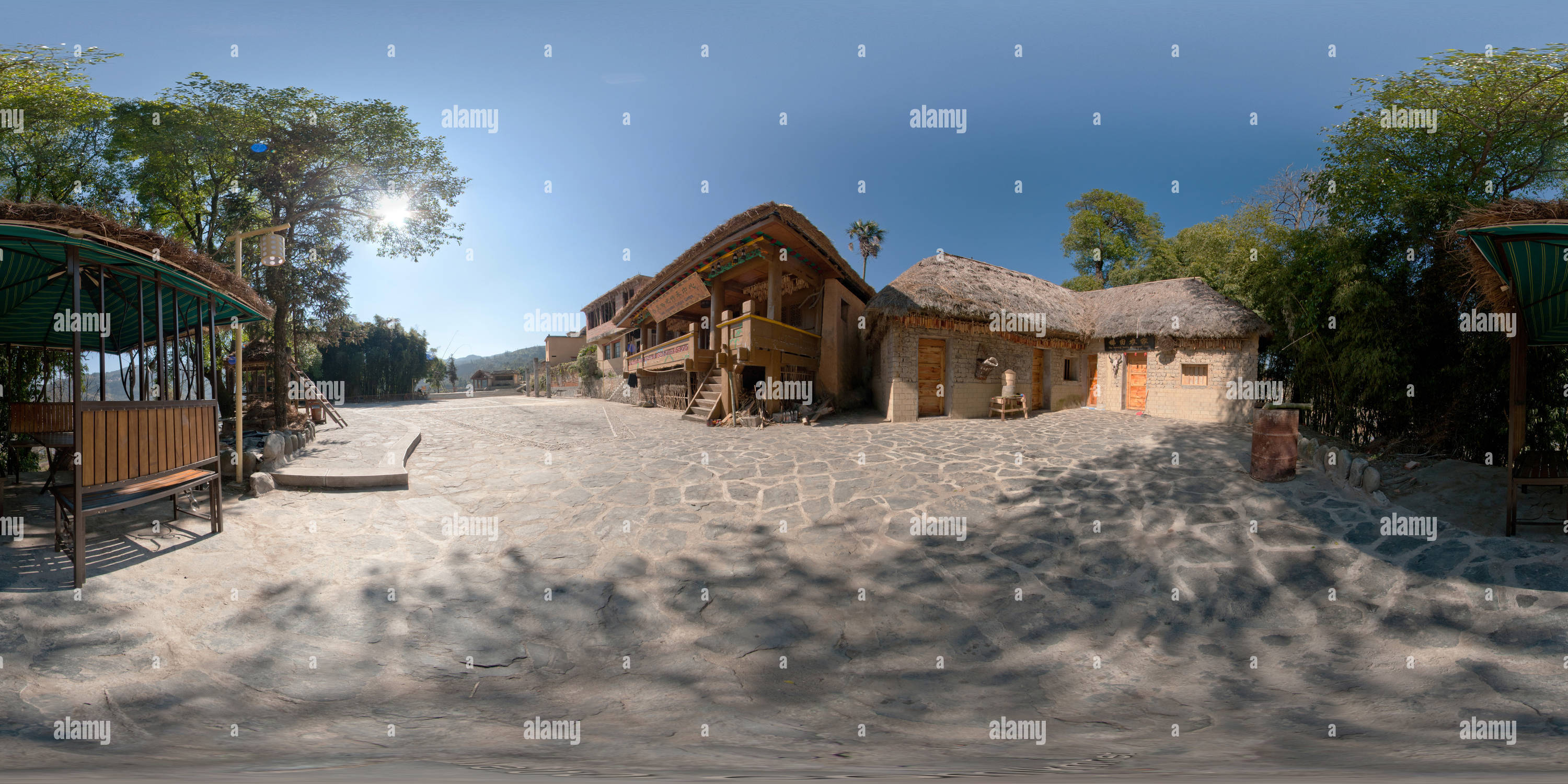 360° view of Hani Nationality Folk Village（元阳哈尼民俗村） - Alamy