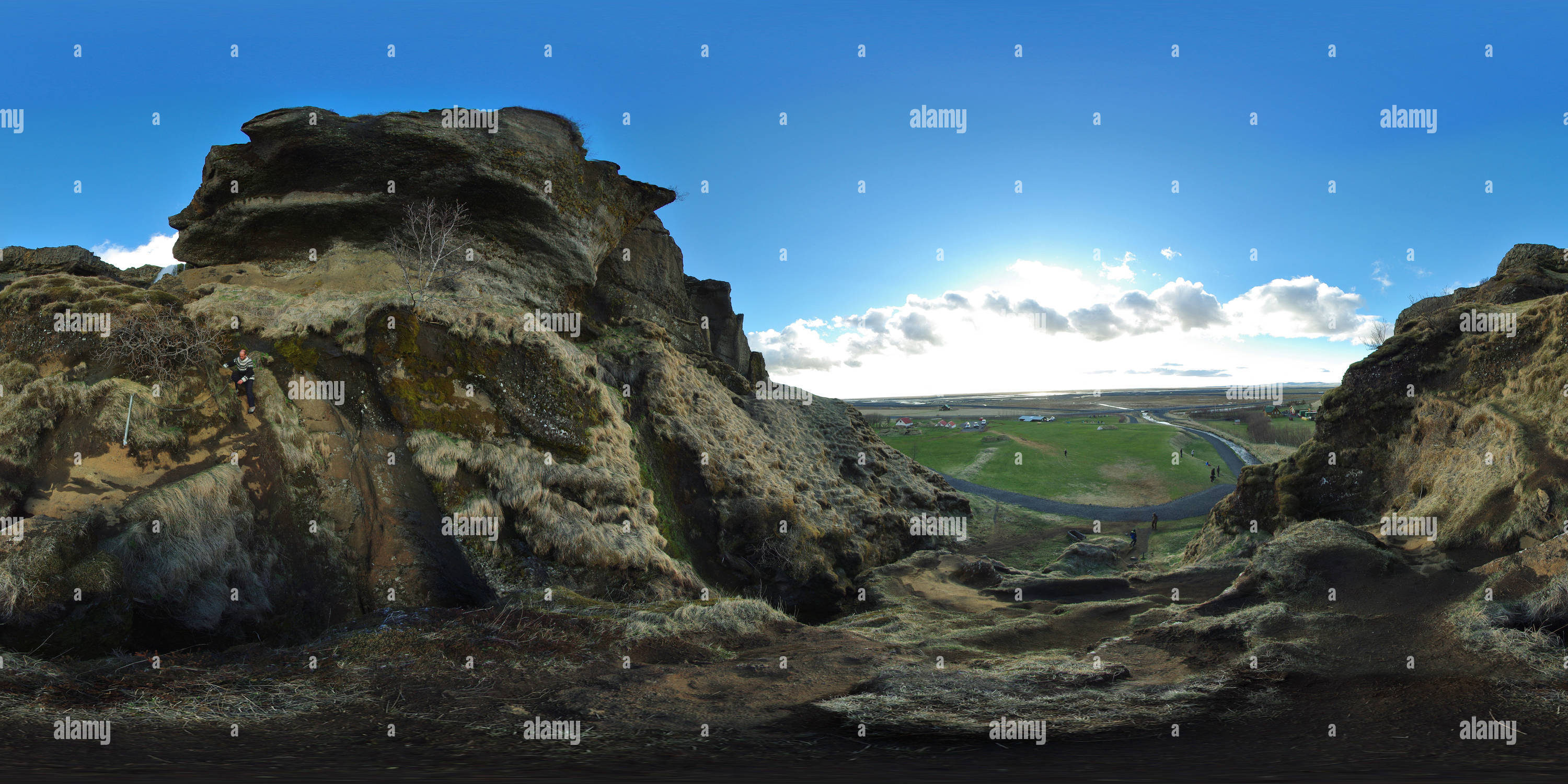 360° view of Iceland - Gljúfrafoss Waterfall - Alamy
