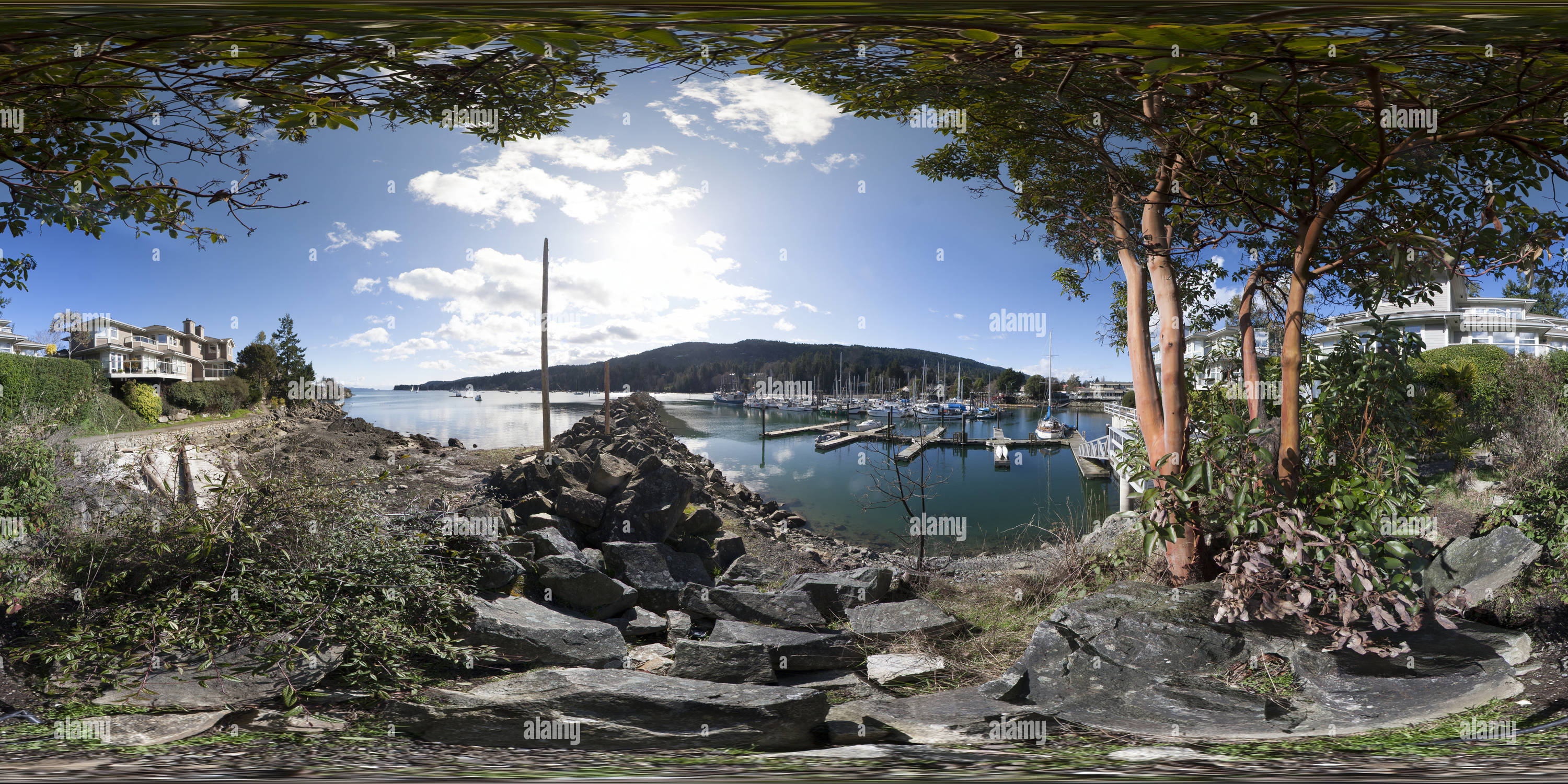 360° view of Ganges Inner Harbour from Grace Point, Salt Spring Island ...