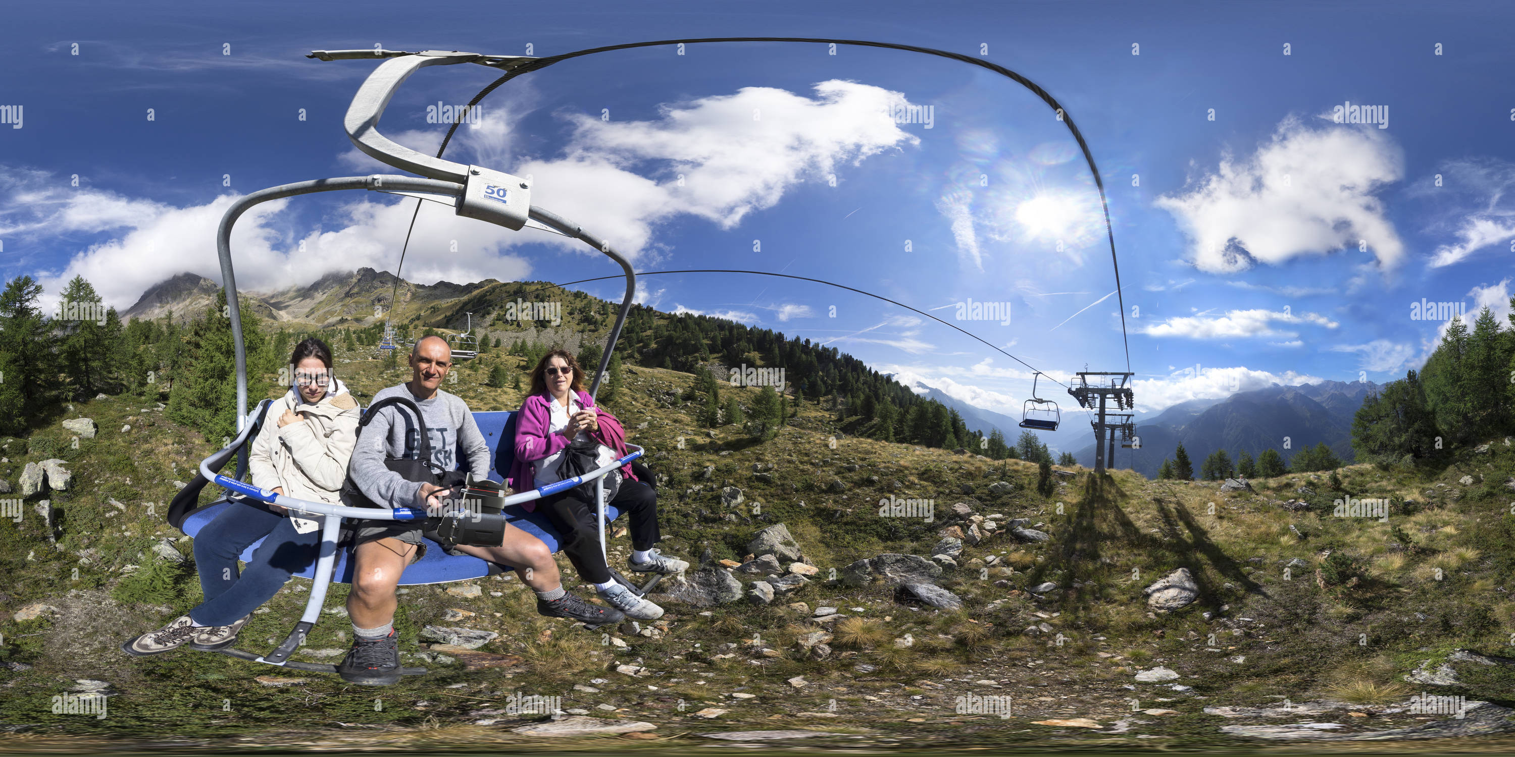 360° view of Doss dei Gembri chair lift - Peio (TN - Alamy