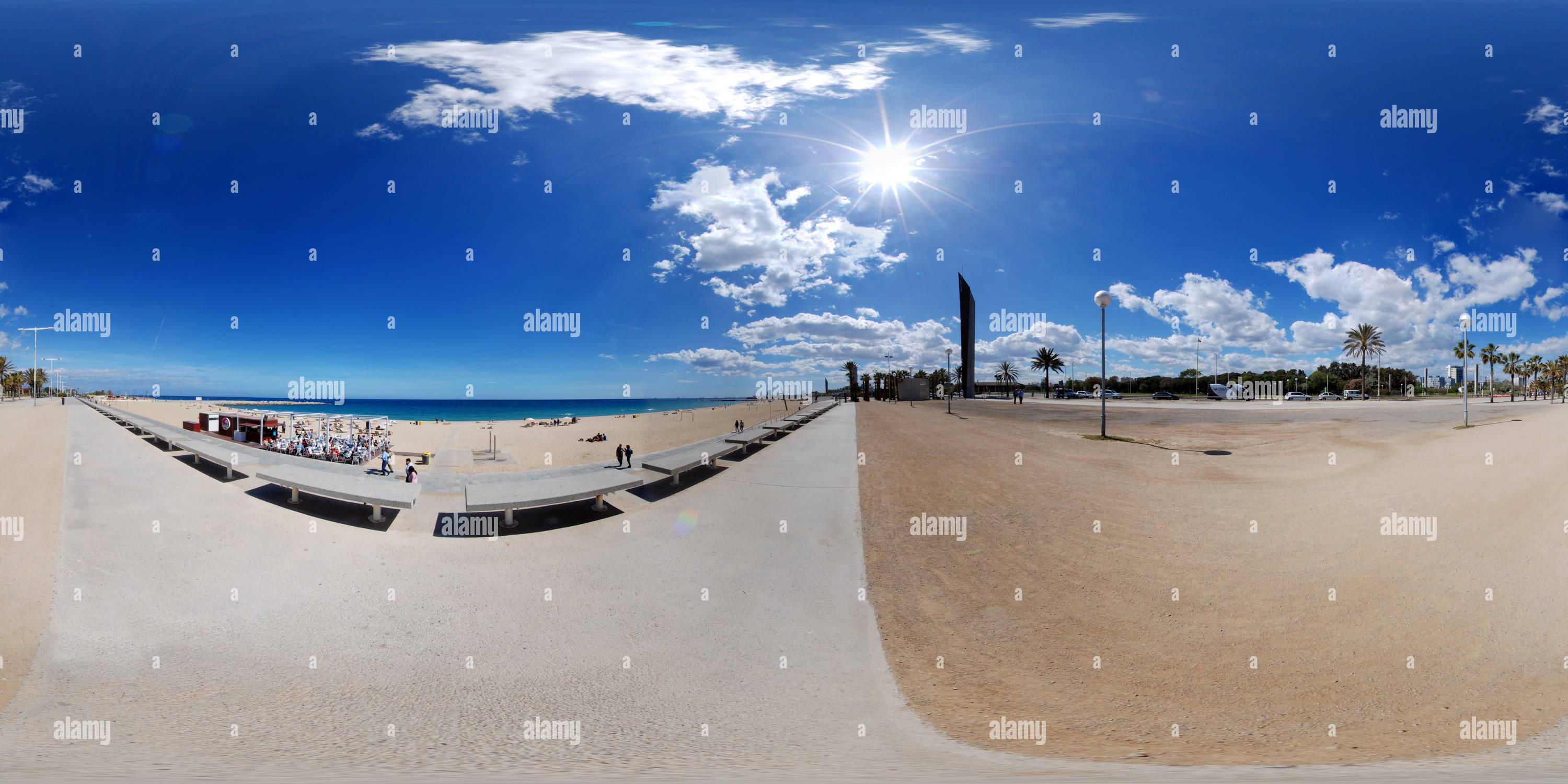360° view of Barcelona, Avinguda Litoral - Alamy
