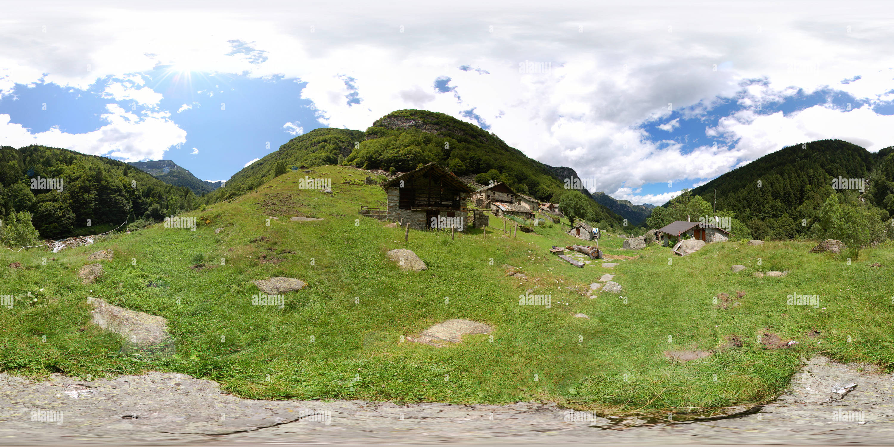 360° view of Alpe Sorba, Rassa - Alamy