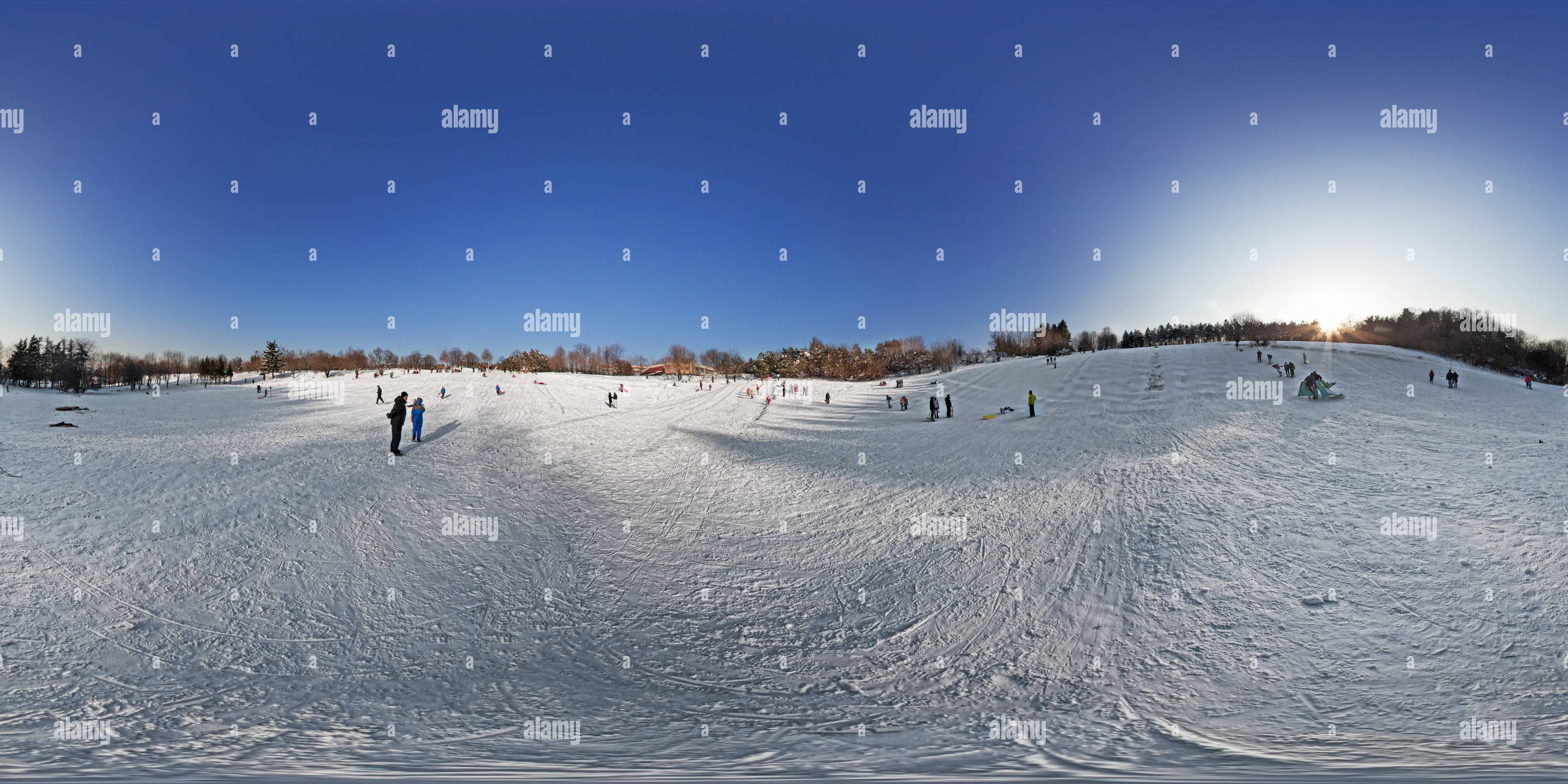 360° view of Winter fun in Belgrade - Alamy