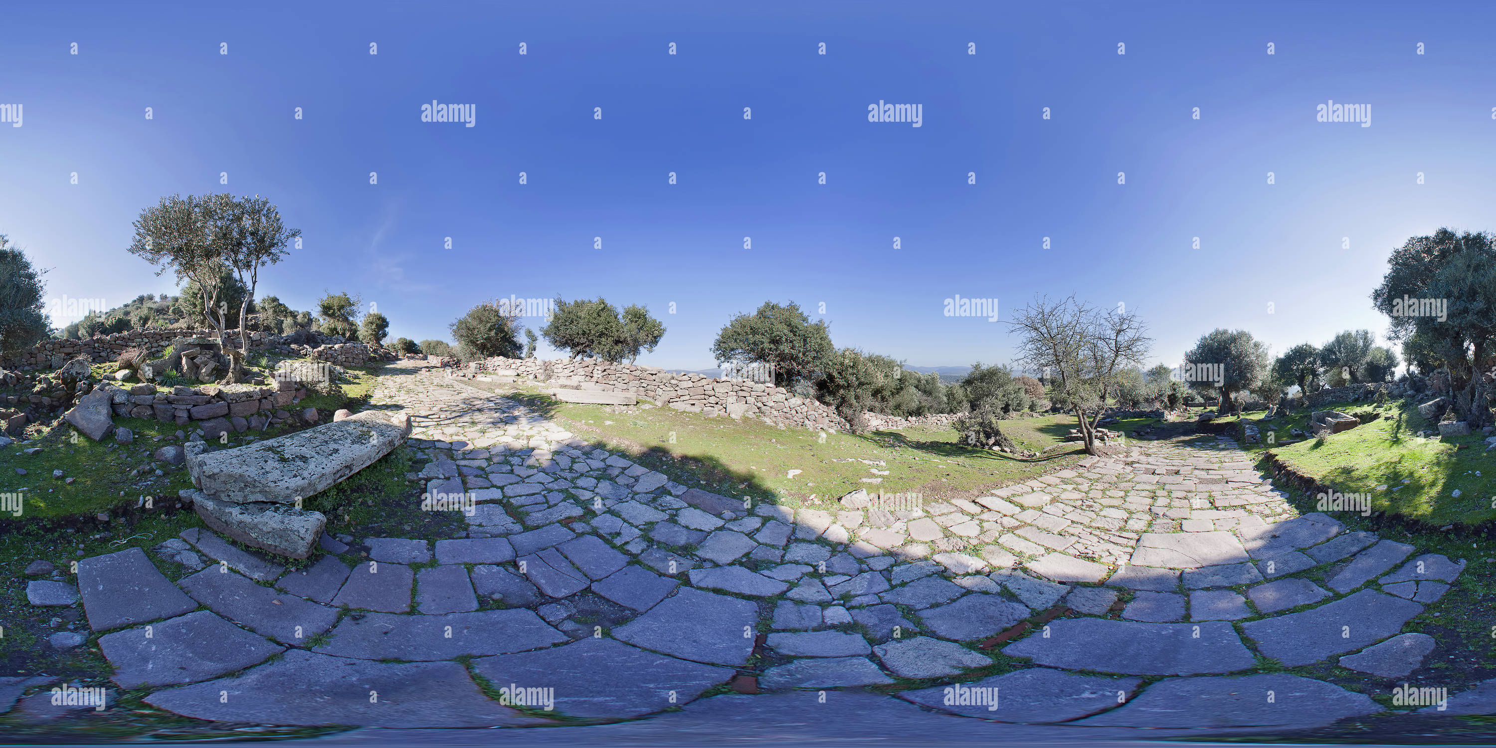 360° view of Aigai Antic City - Street - Alamy