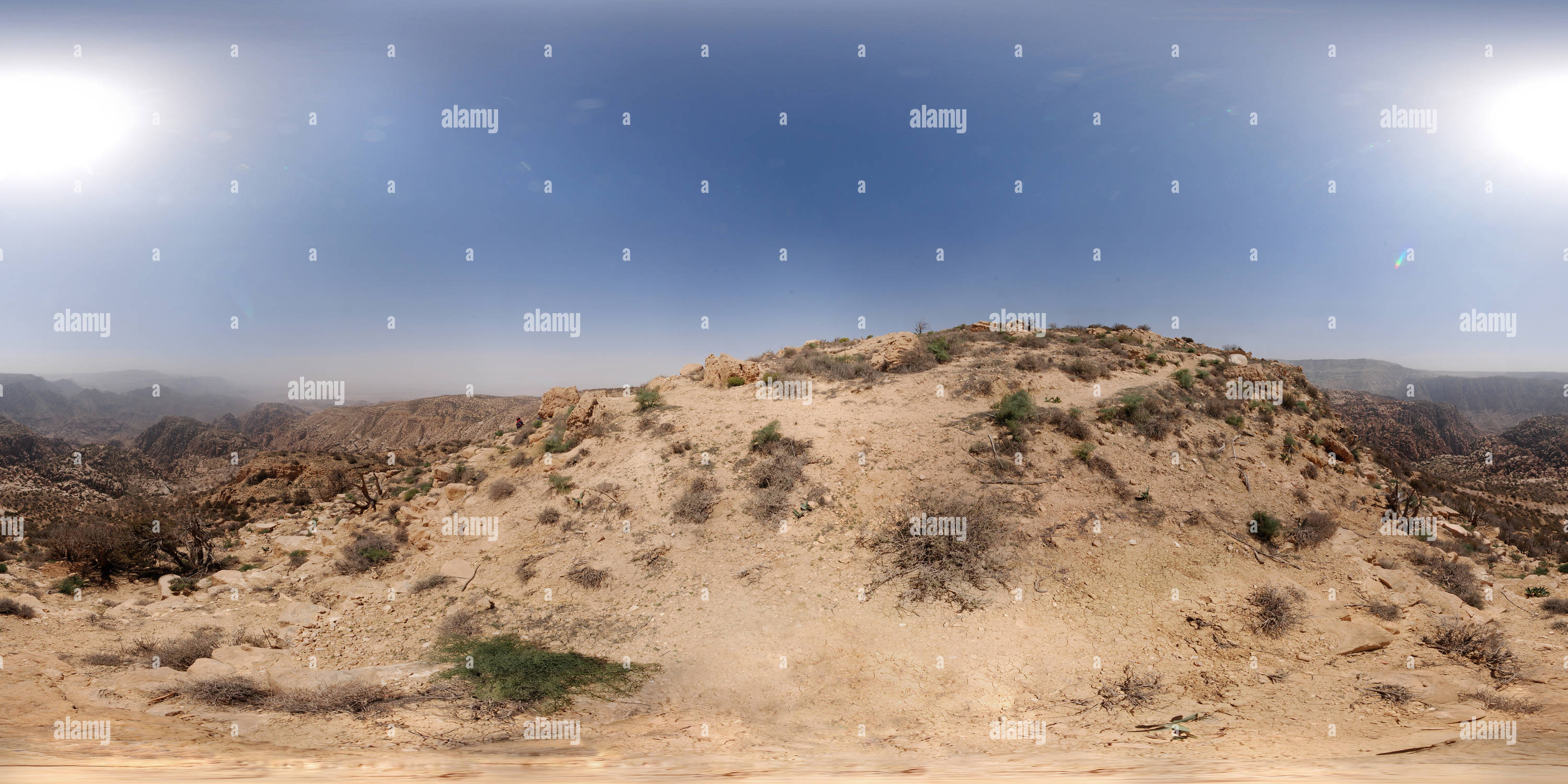 360° view of Dana Natural Reserve, View from Jabal Rummana - Alamy