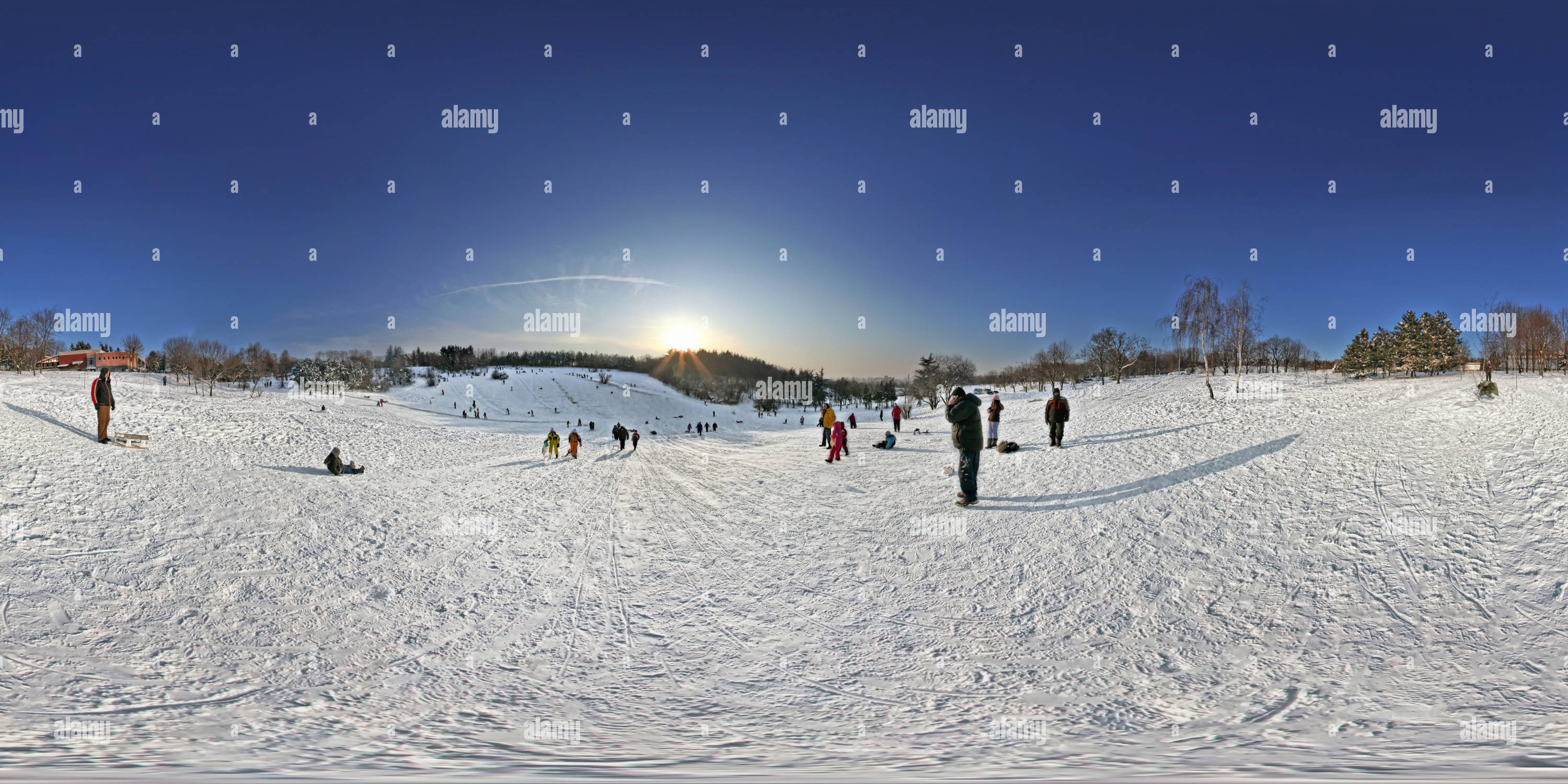 360° view of Winter fun in Belgrade 3 - Alamy