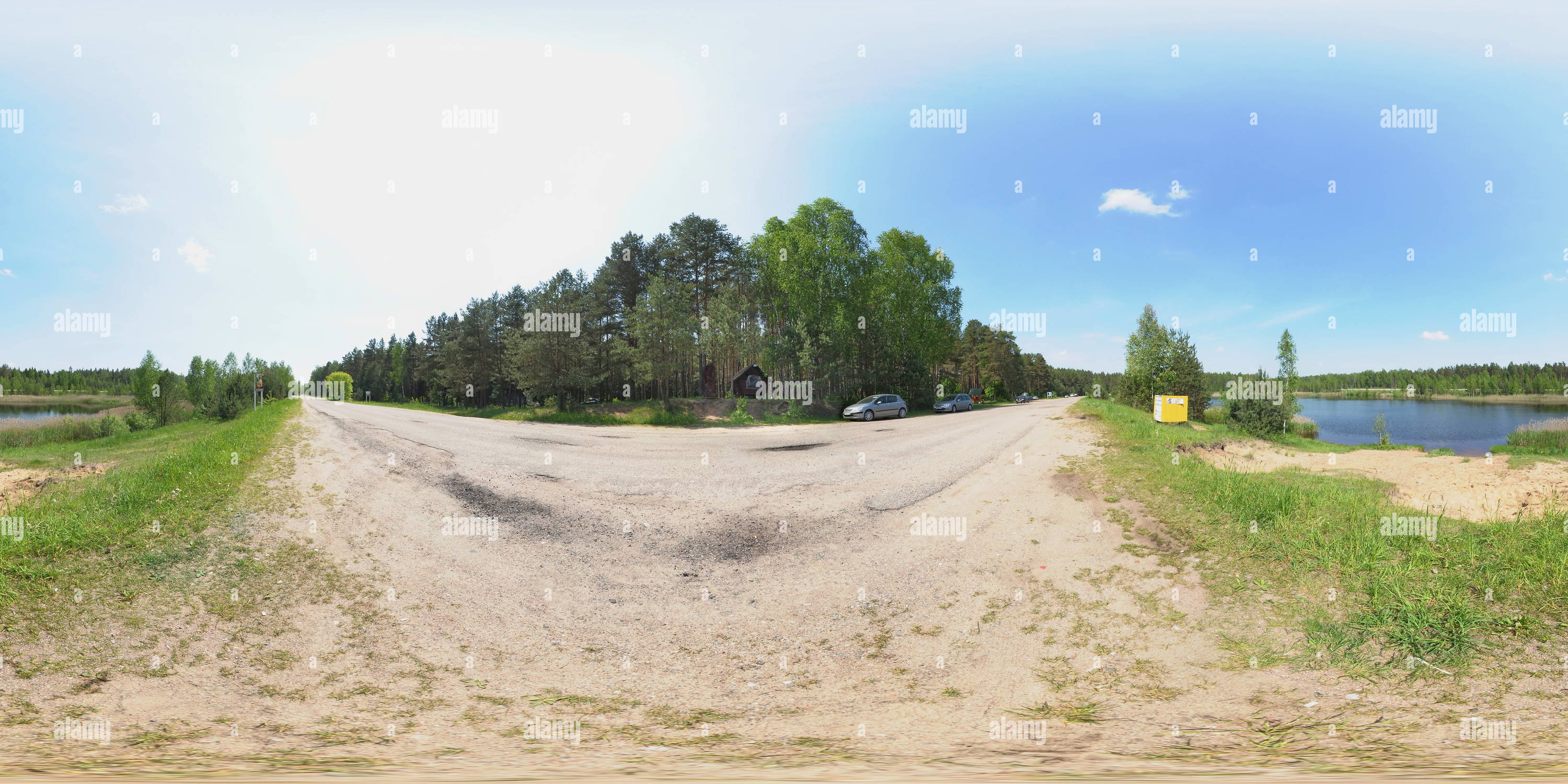 360° view of Recreation area near roadside lake - Alamy