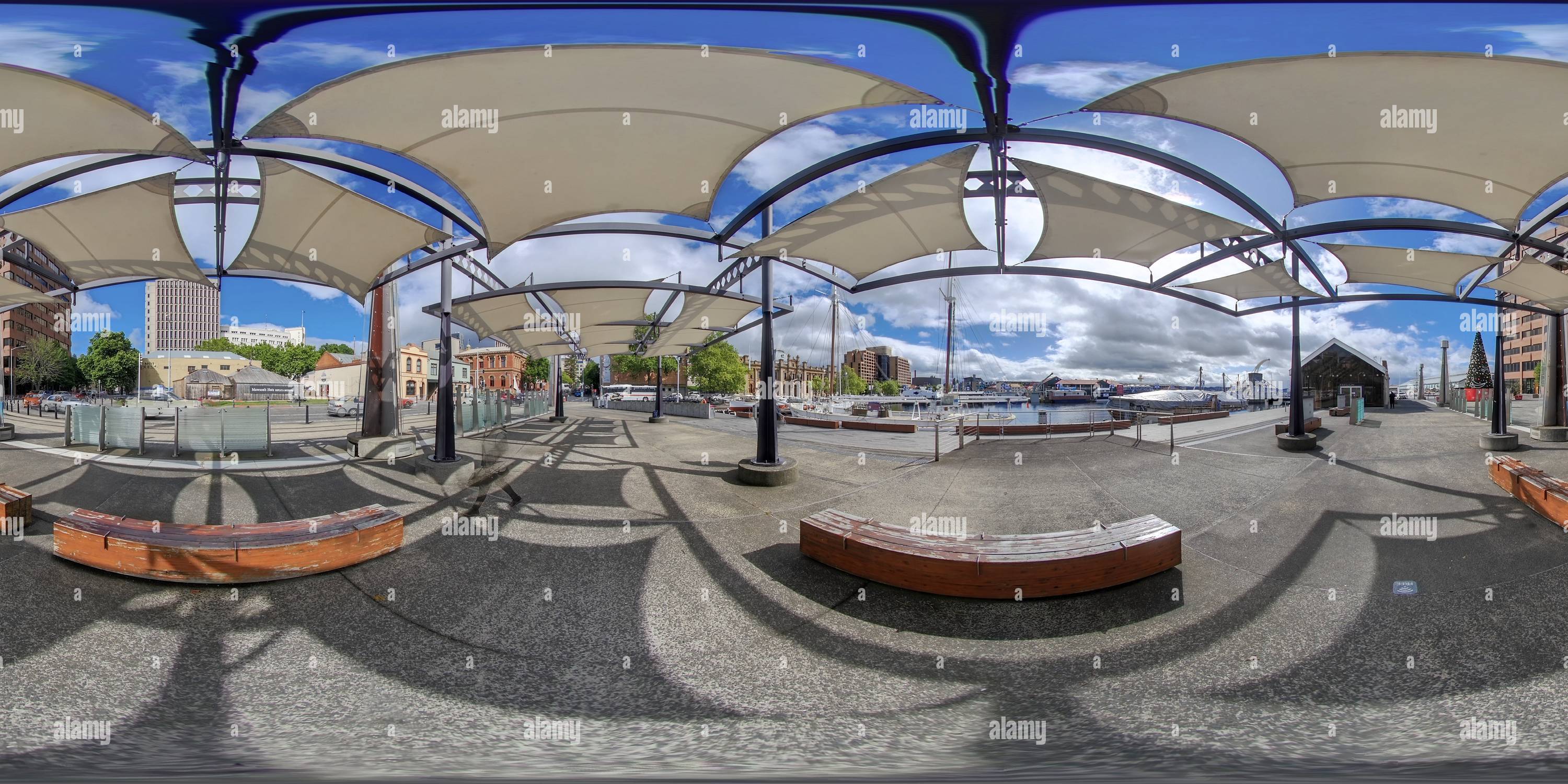 360° view of Shade Sails at Mawson Place, Hobart, Tasmania - Alamy