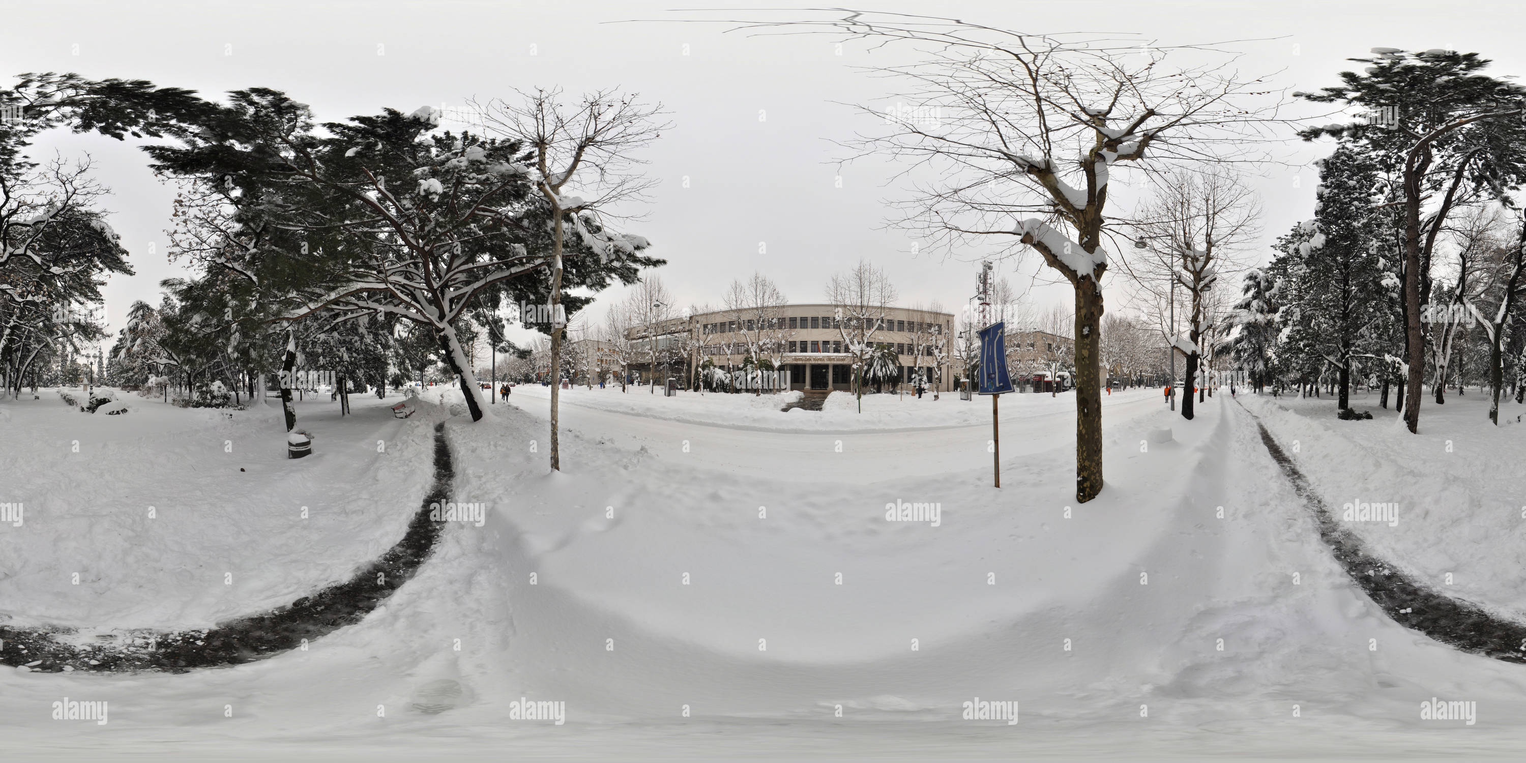 360° view of Podgorica In February 2012 Under Snow - Alamy