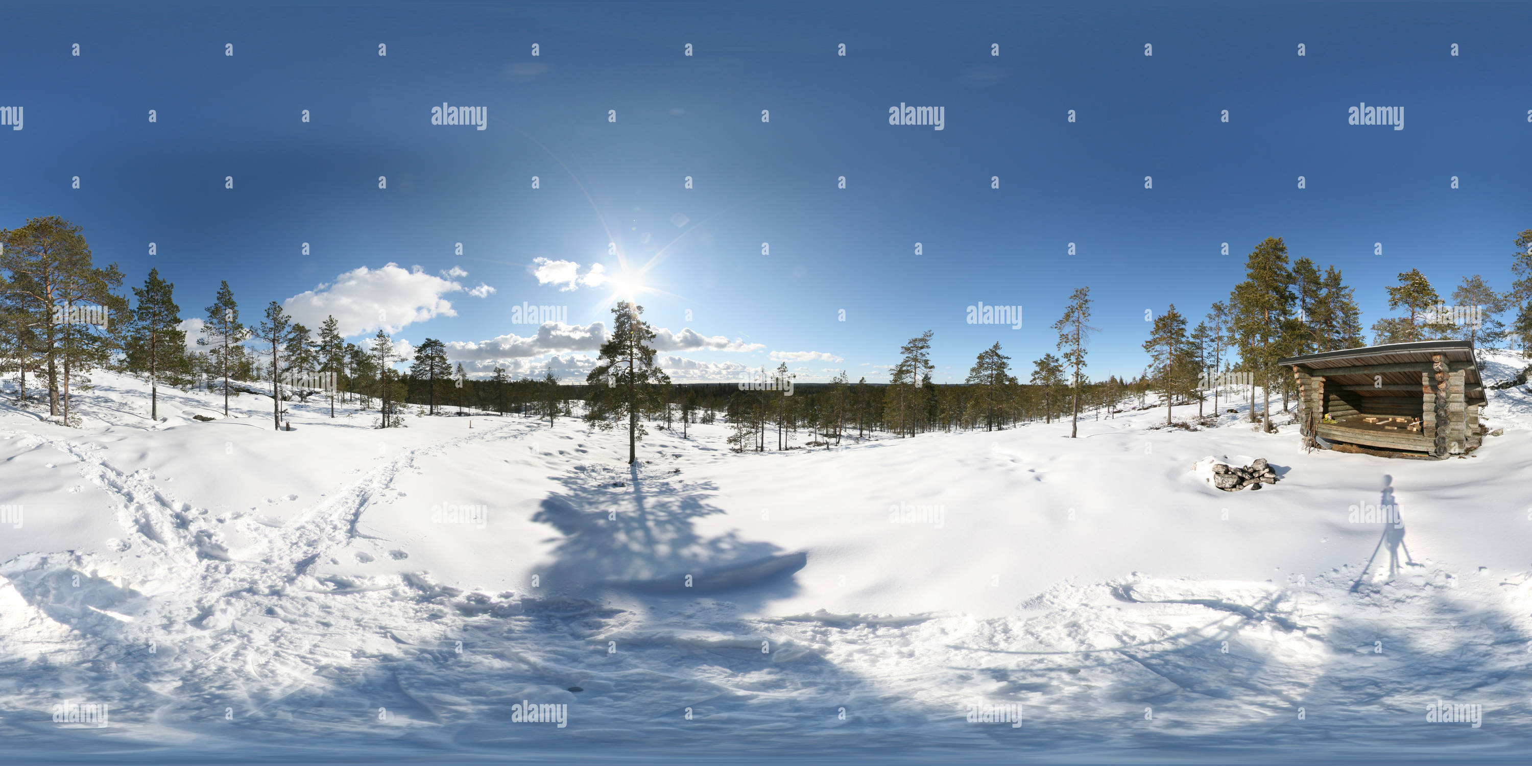 360° view of Korkiakallion laavu, Veteli - Alamy