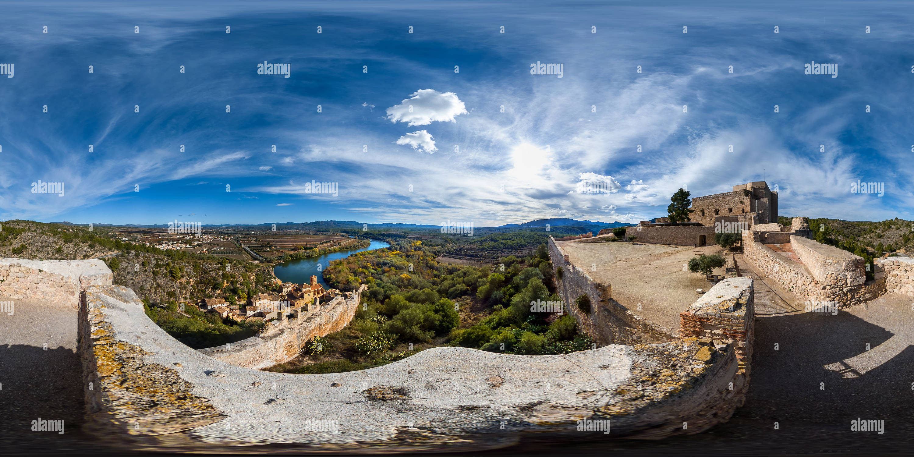 360° view of Miravet Templar Castle 360vr Catalonia Spain 01 - Alamy
