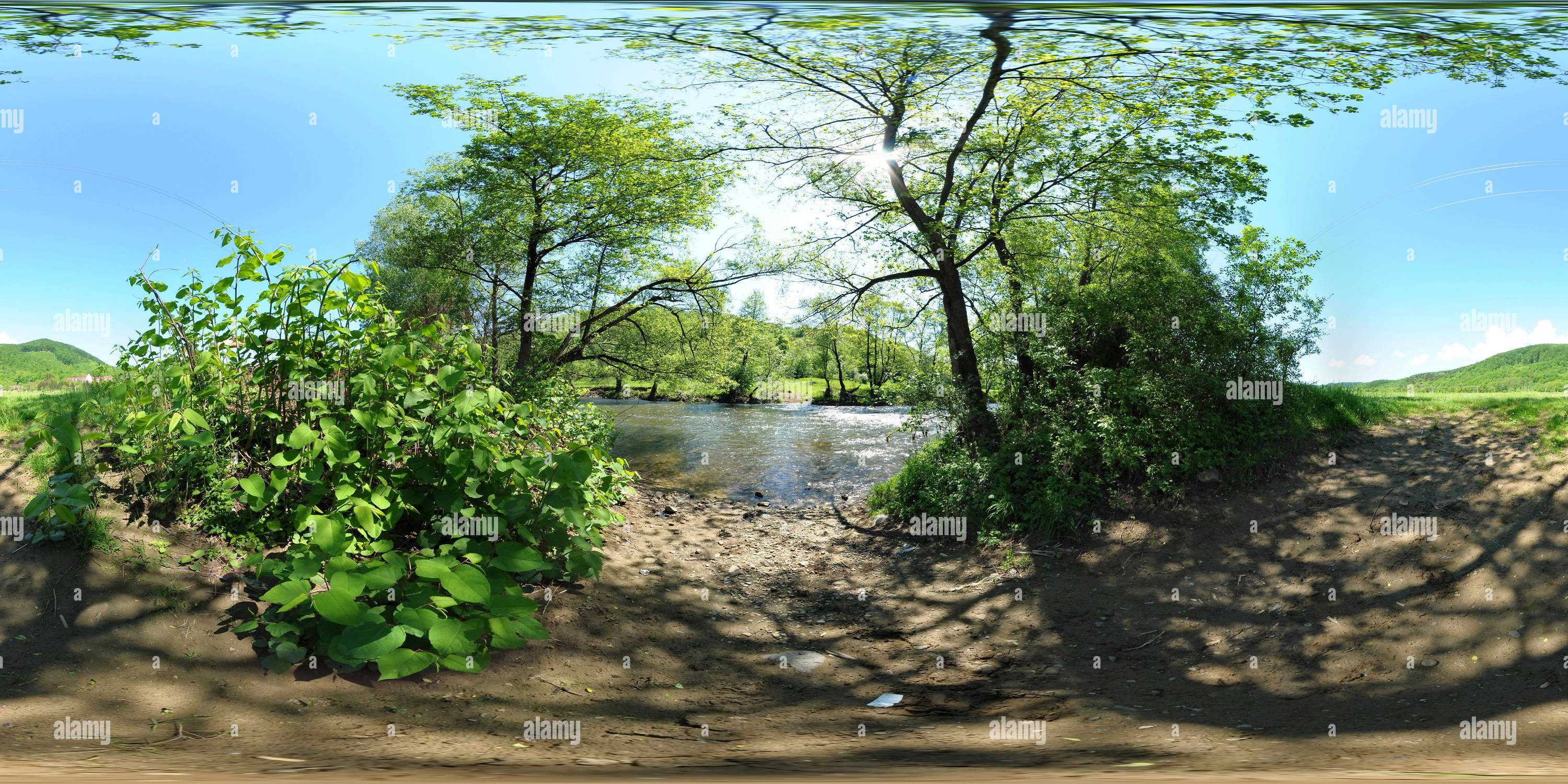 360° view of fording point of river Borzhava - Alamy