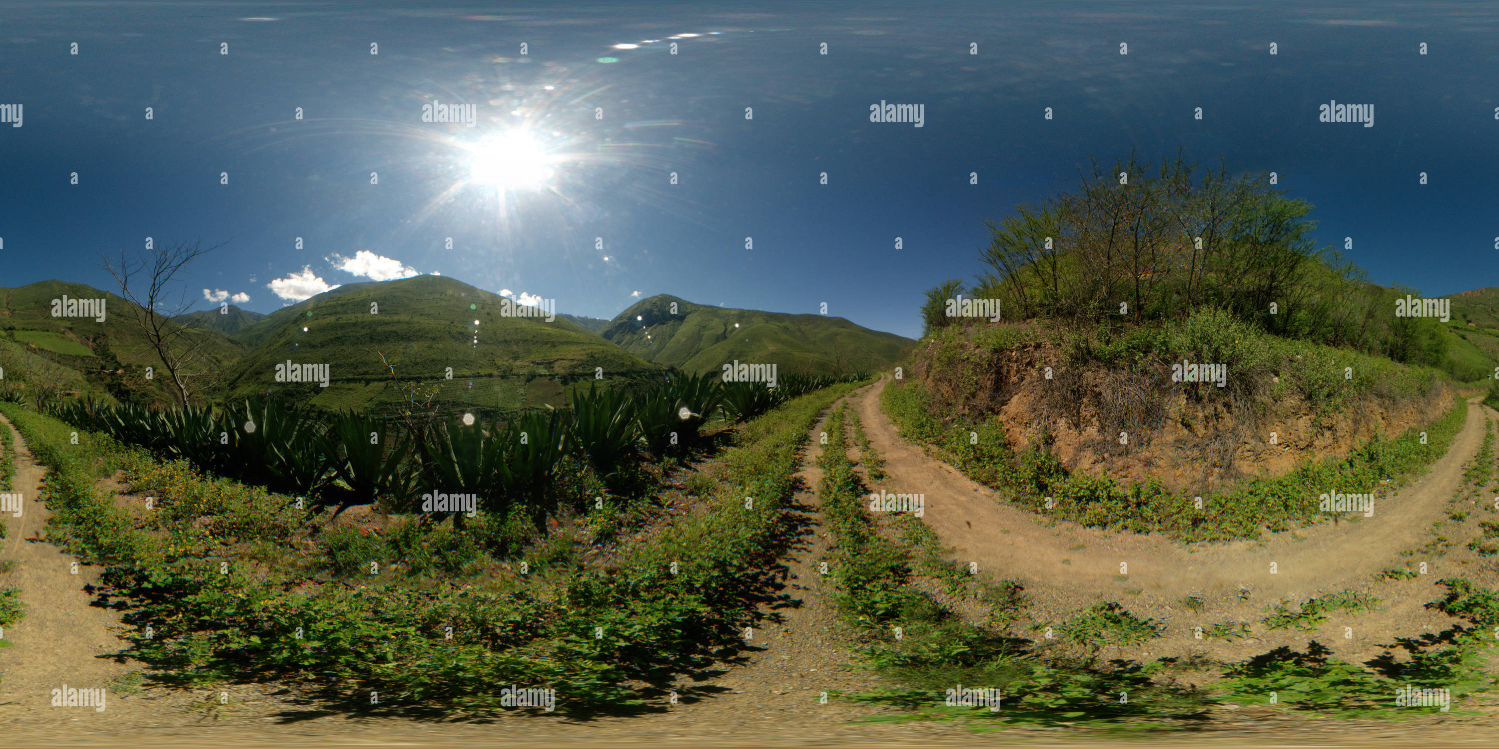 360° view of Rural road to Huauran - Jimbe Peru - Alamy