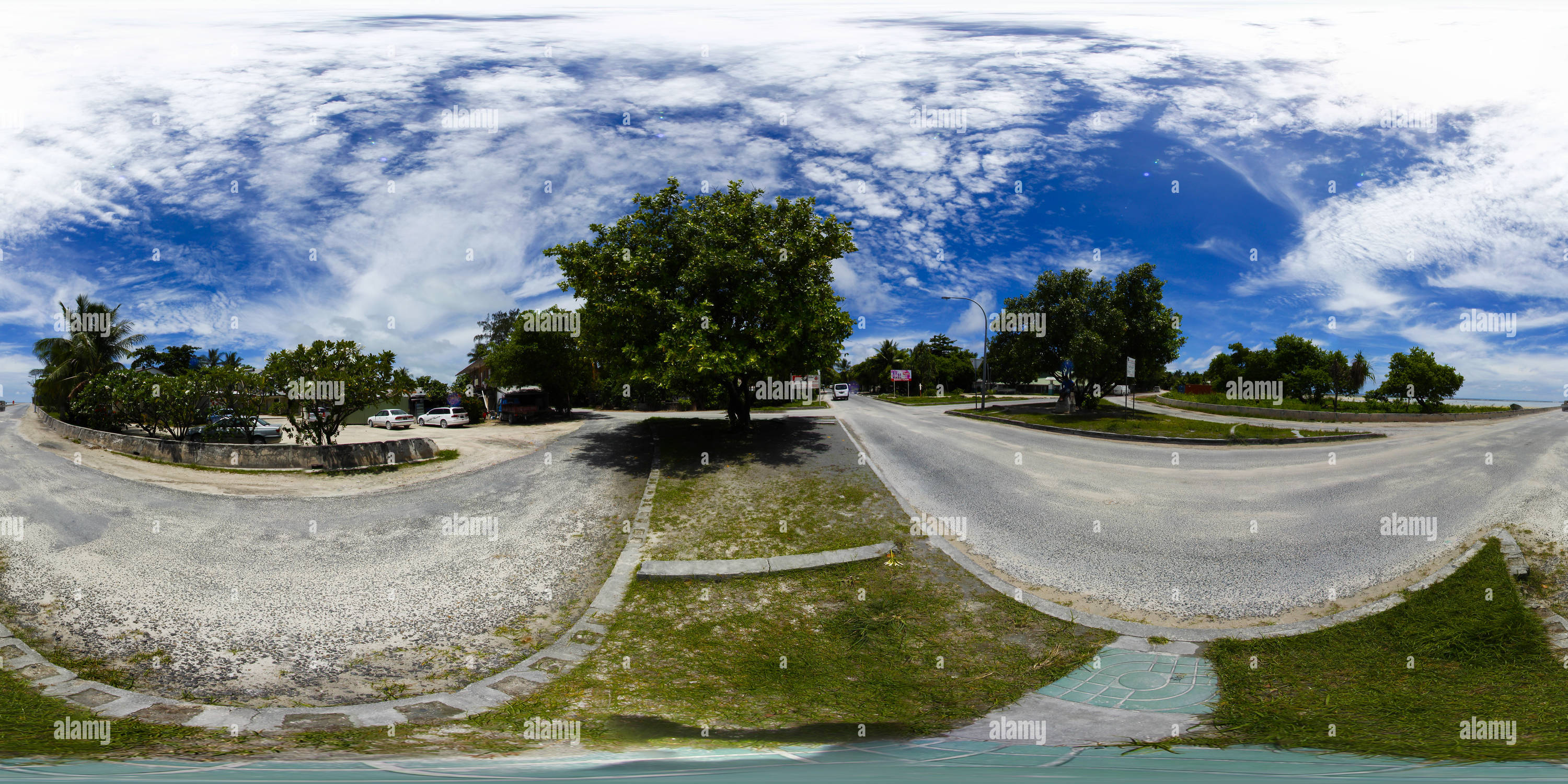 360° view of Causeway to Betio, Kiribati - Alamy