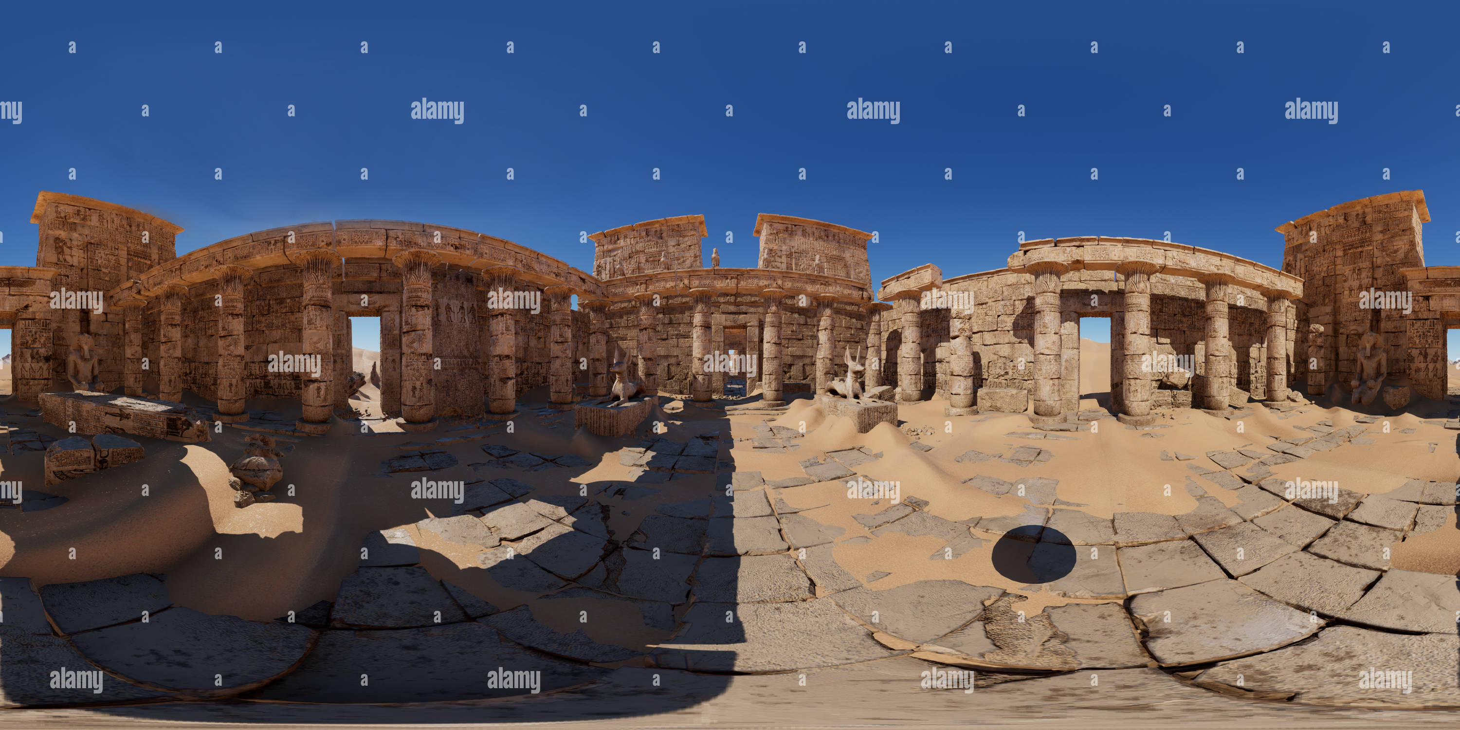 360° view of Super Cool CGI Egypt Ruins Scene - Alamy