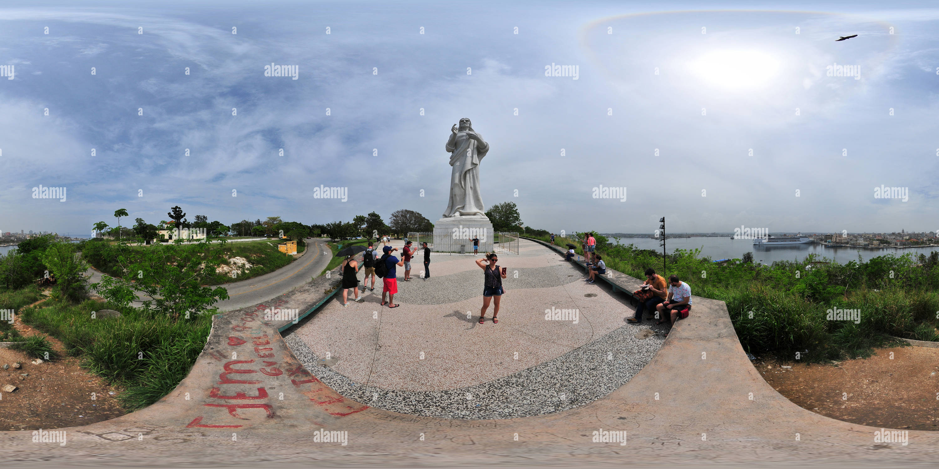 360° view of Cuba - Havanna - Christus Statue, Lookout Point - Alamy