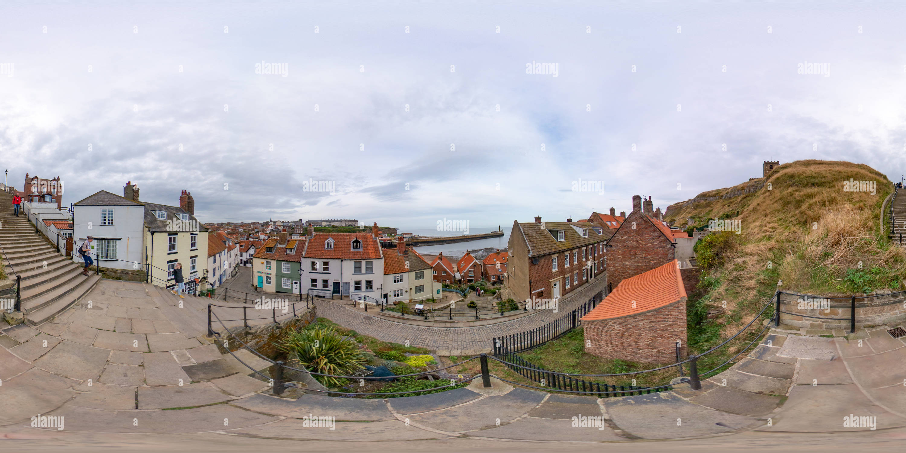 360° view of Whitby from the 199 steps, North Yorkshire - Alamy