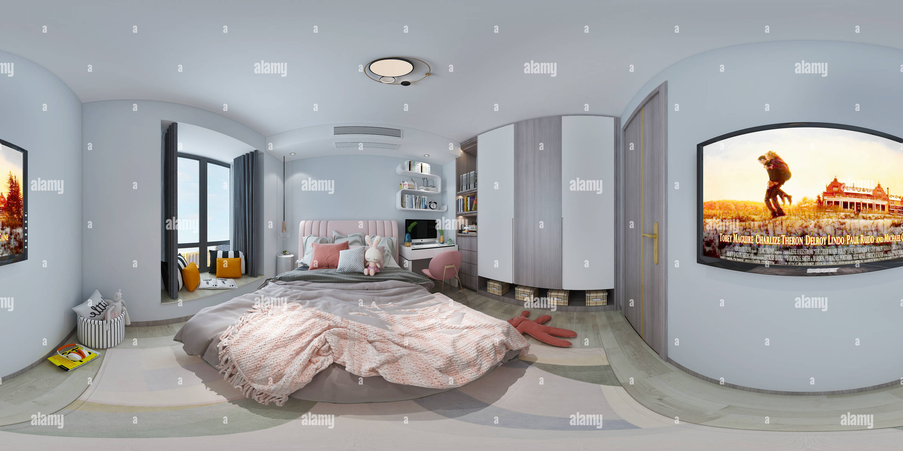 360° view of Modern Daughter's Room Design - Alamy