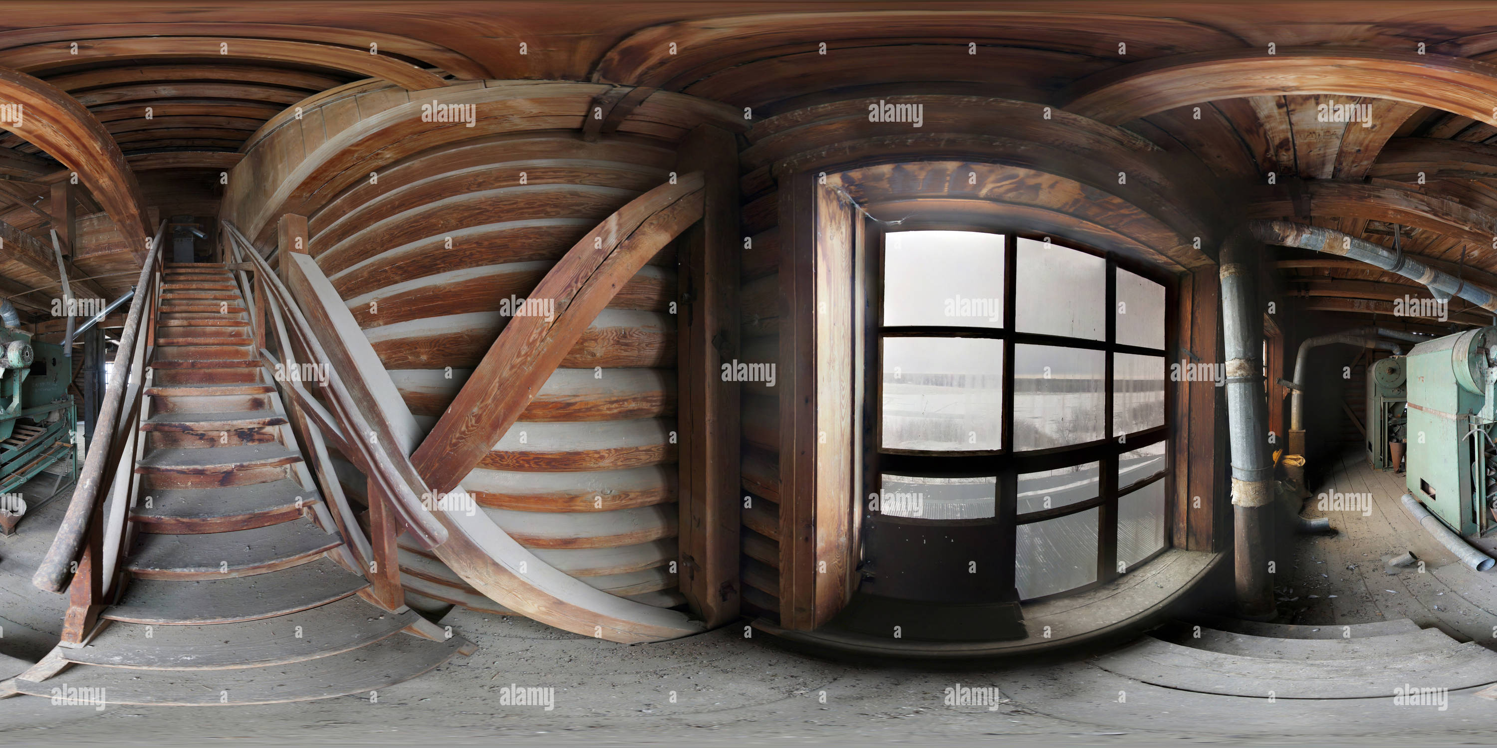360° view of Inside the old mill - Alamy