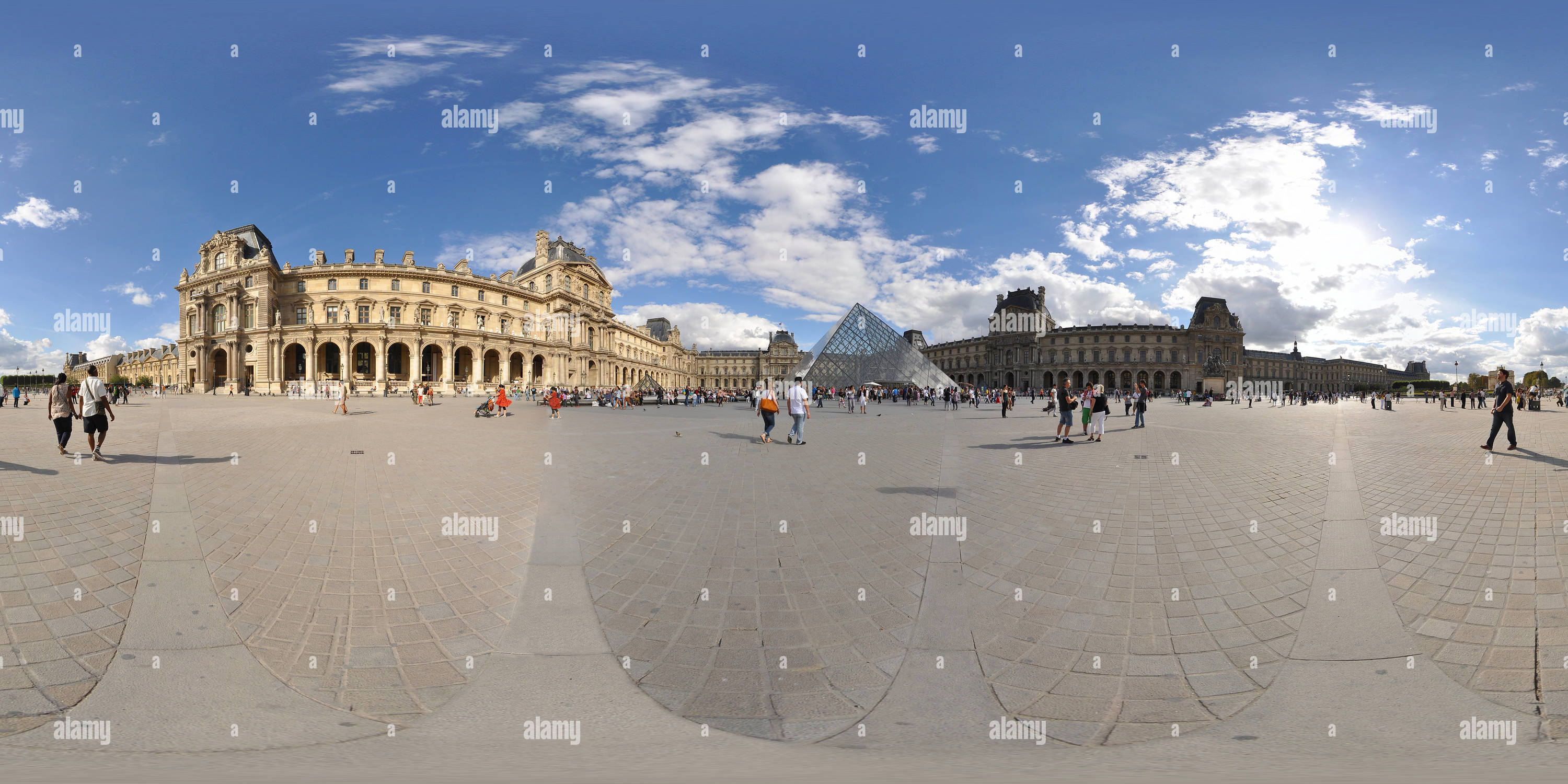 360° view of Paris, Louvre Museum - Alamy