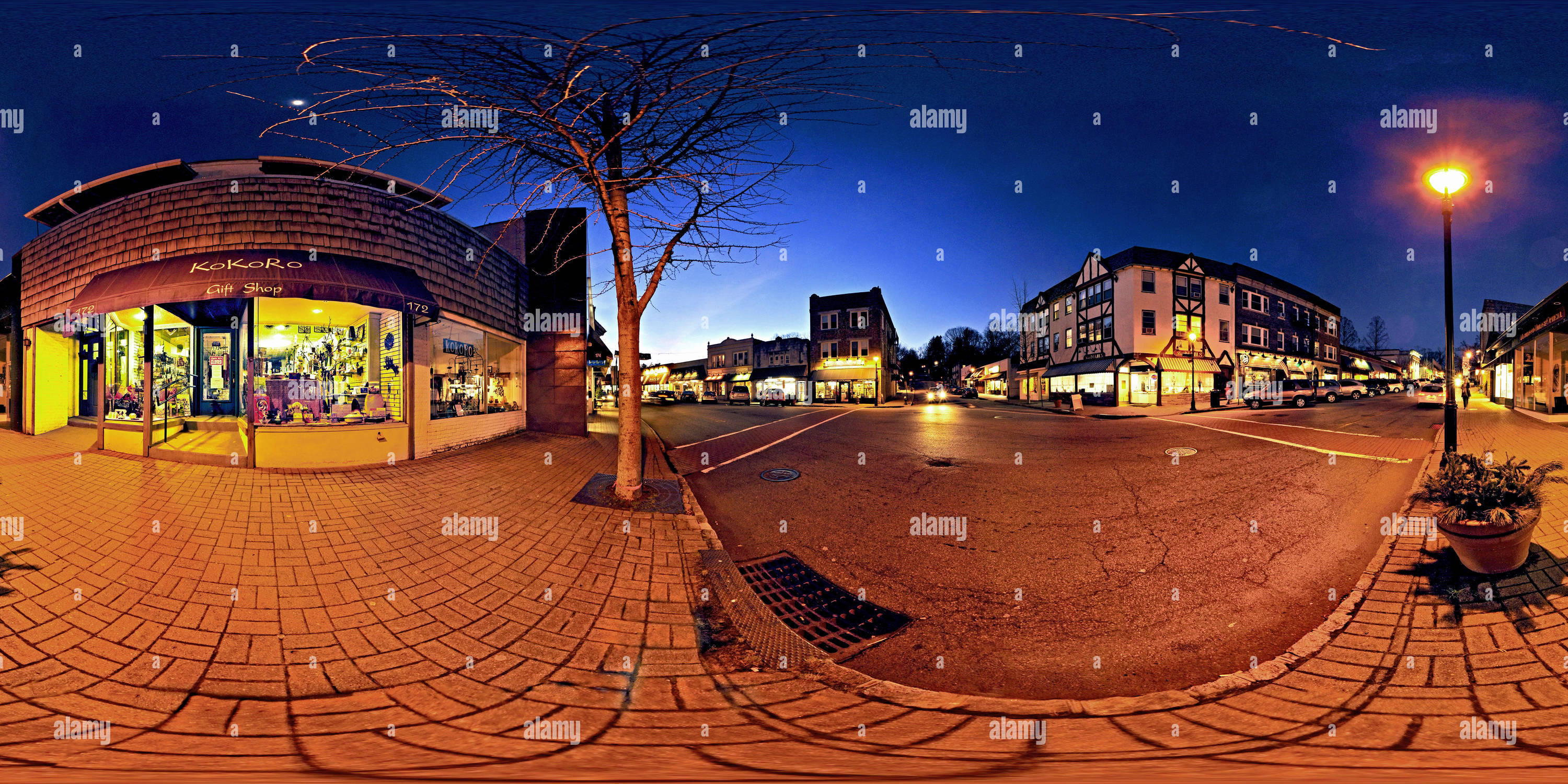 360° view of Twilight in Downtown Maplewood, New Jersey, USA - Alamy