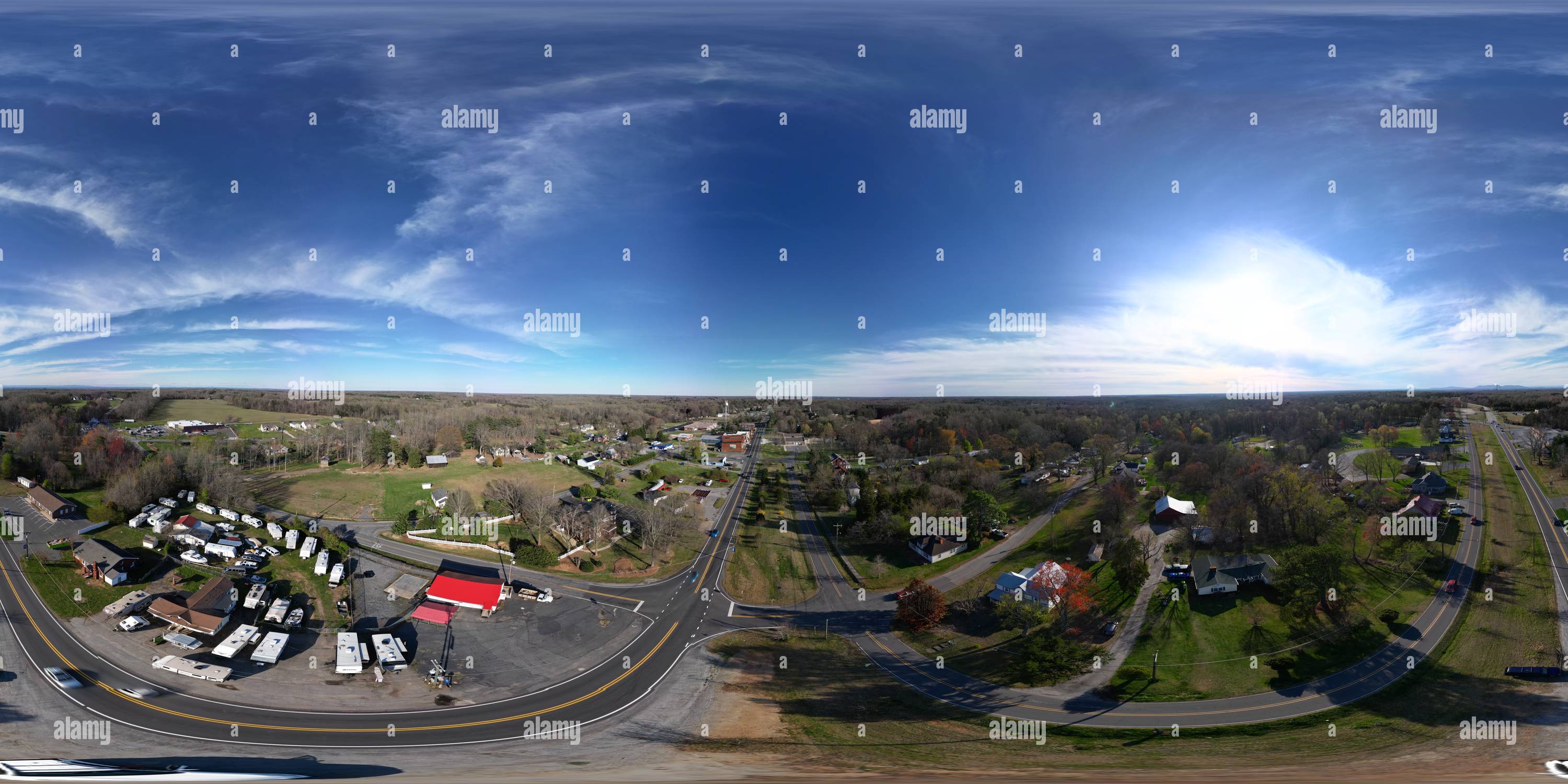 360° view of Above Stokesdale,NC on a brisk winter day - Alamy