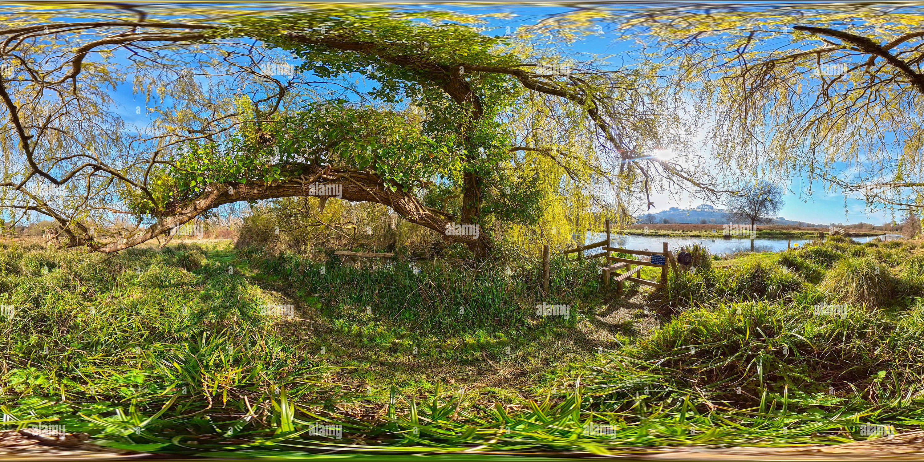 360° view of River Itchen Navigation and St. Catherine's Hill in the ...