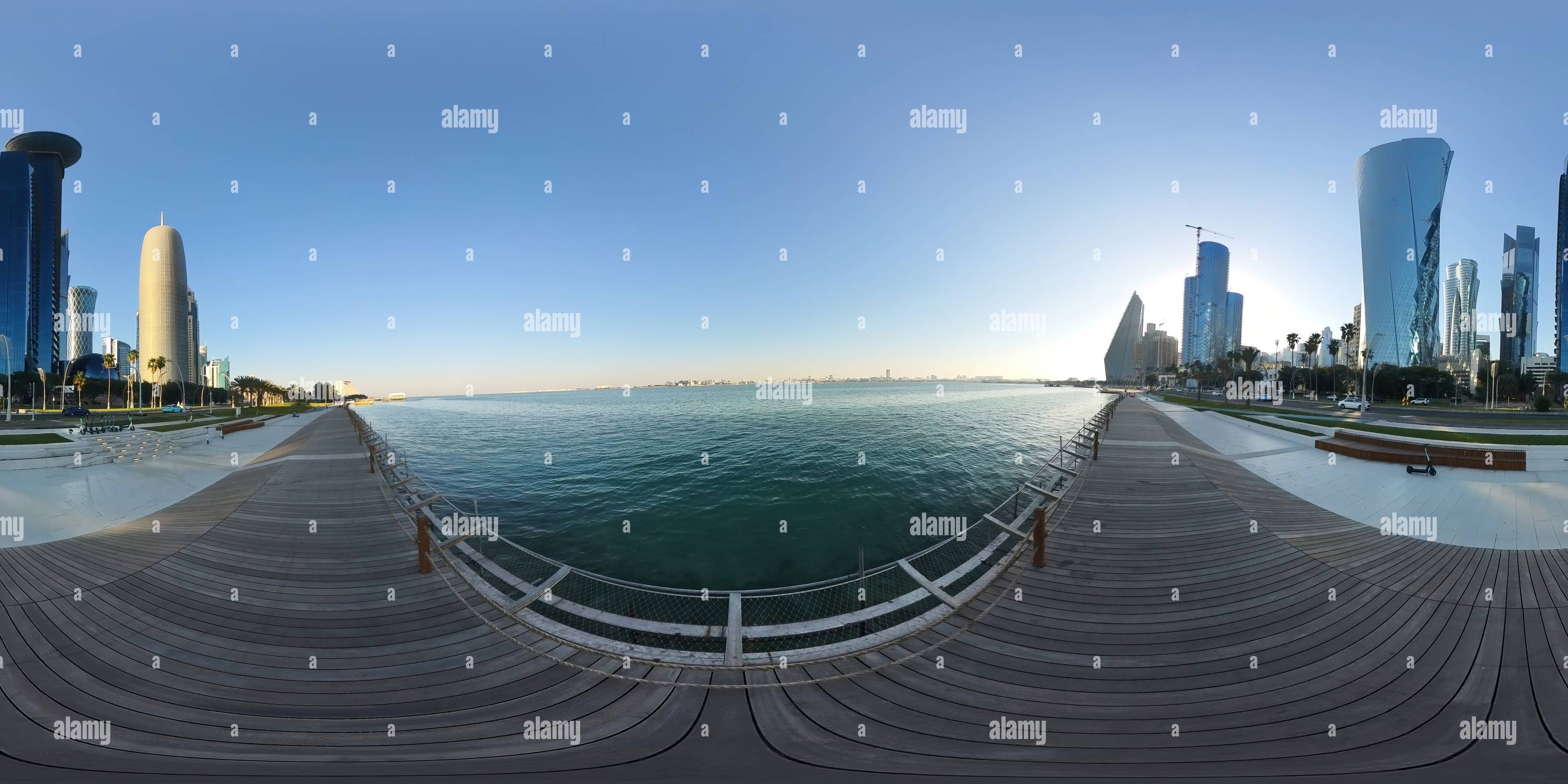 360° view of Doha Corniche Westbay - Alamy