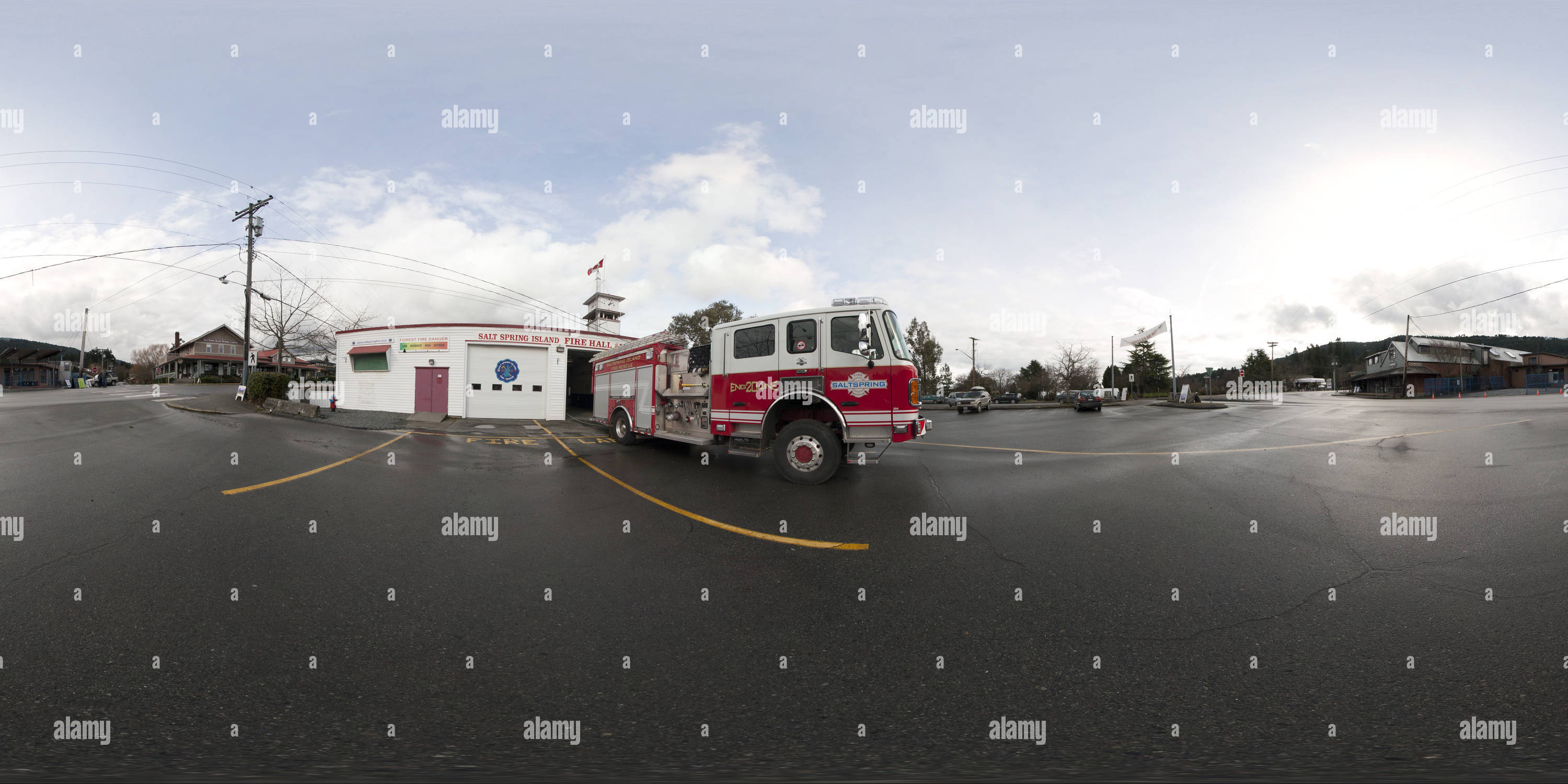 360° view of Salt spring Islang Fire Hall Number1, Downtown Ganges, B.C ...