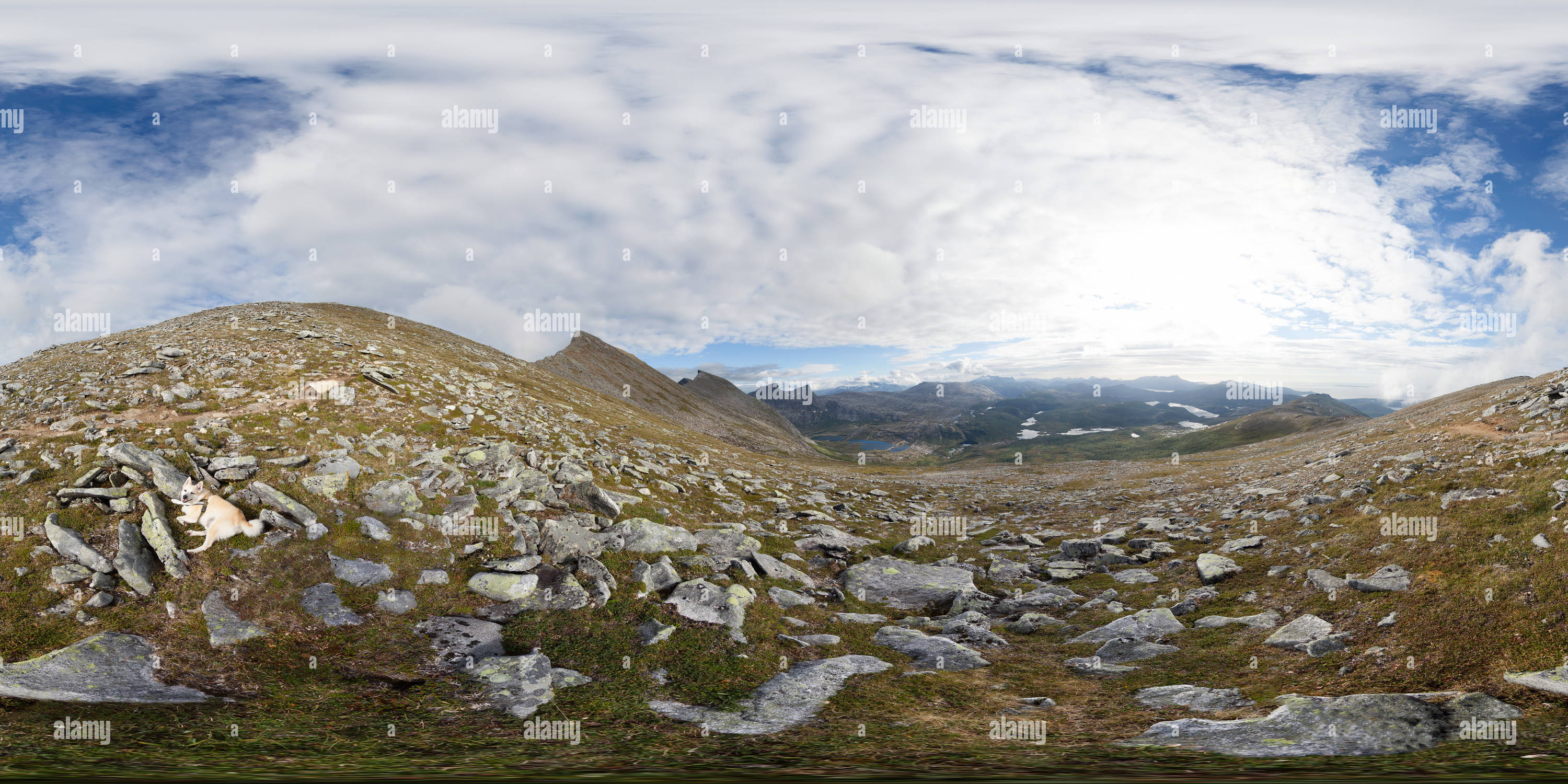 360° view of Børvasstindene from Per Kalsatind, Norway - Alamy