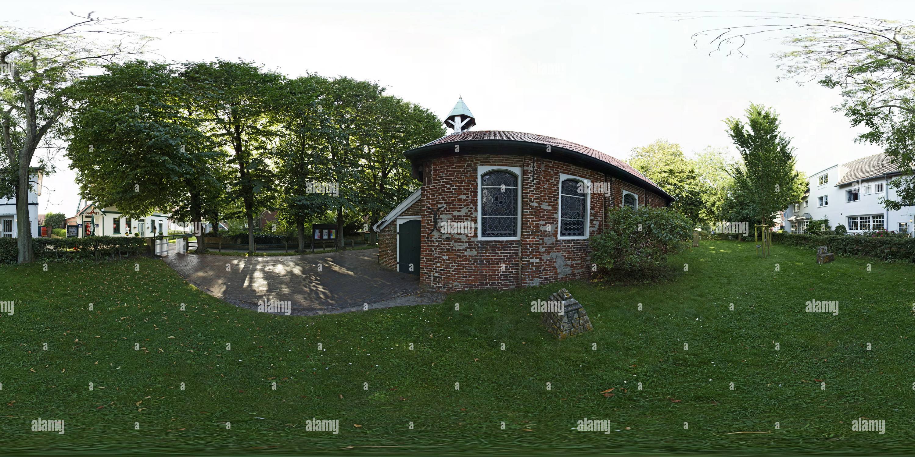 360° view of Spiekeroog, Old Island Church - Alamy