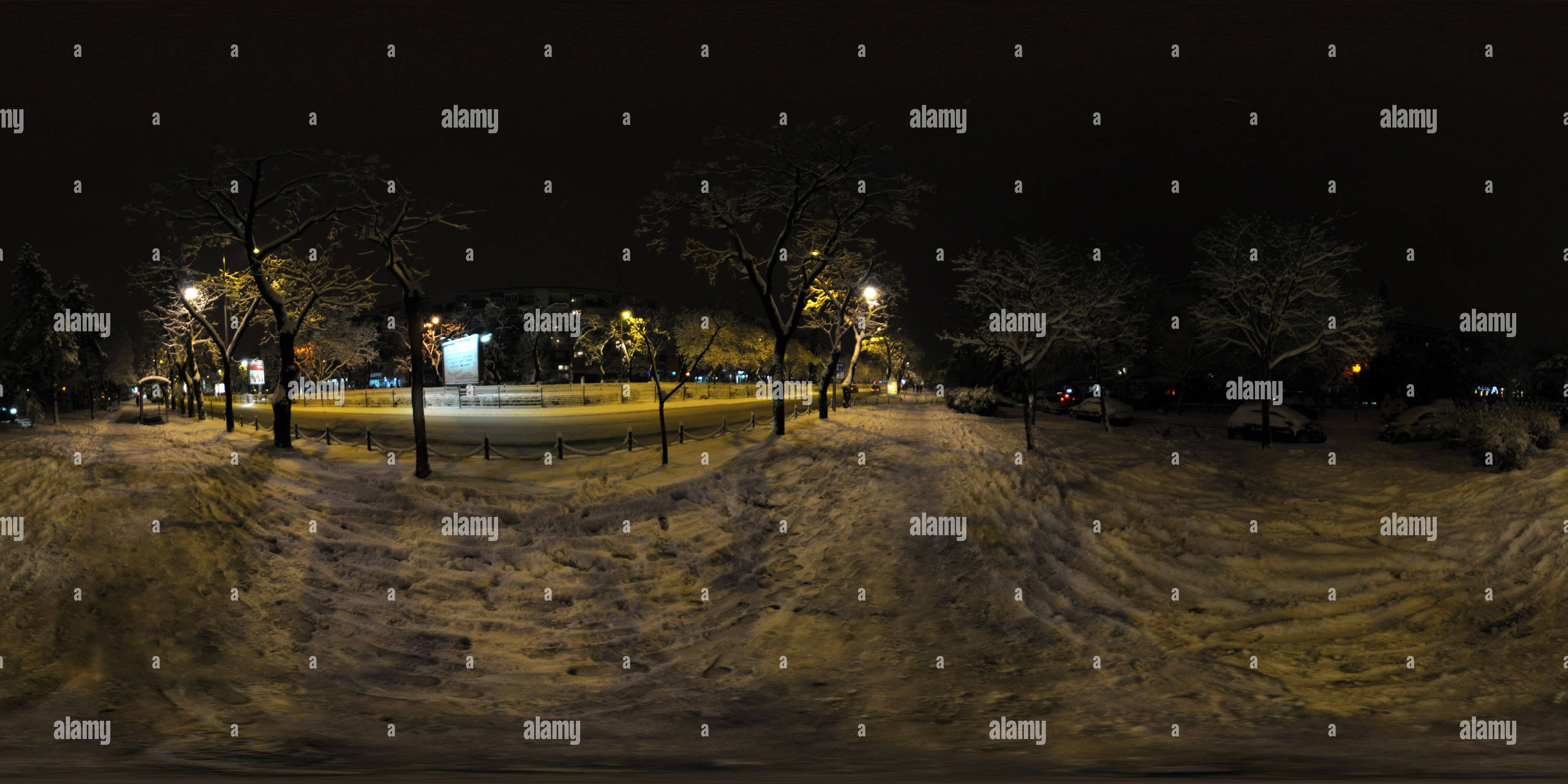 360° view of Podgorica At Night Under Snow - Alamy