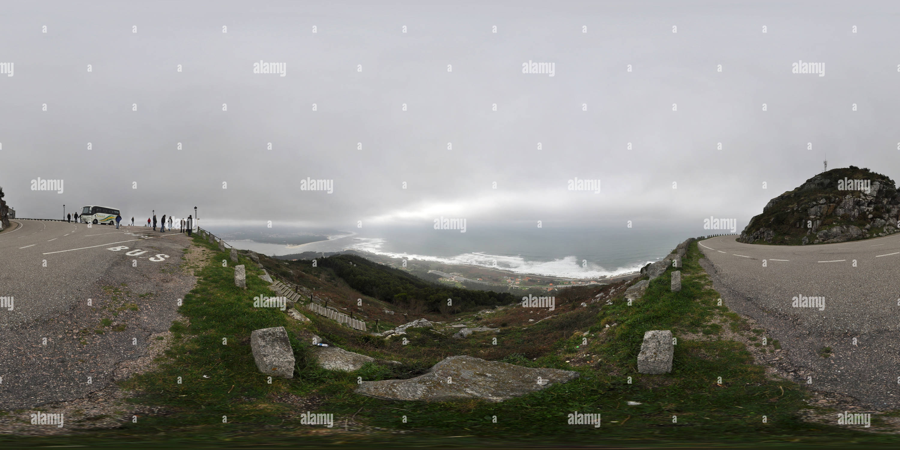 360° view of A Guarda, View form the Monte de Santa Tecla - Alamy