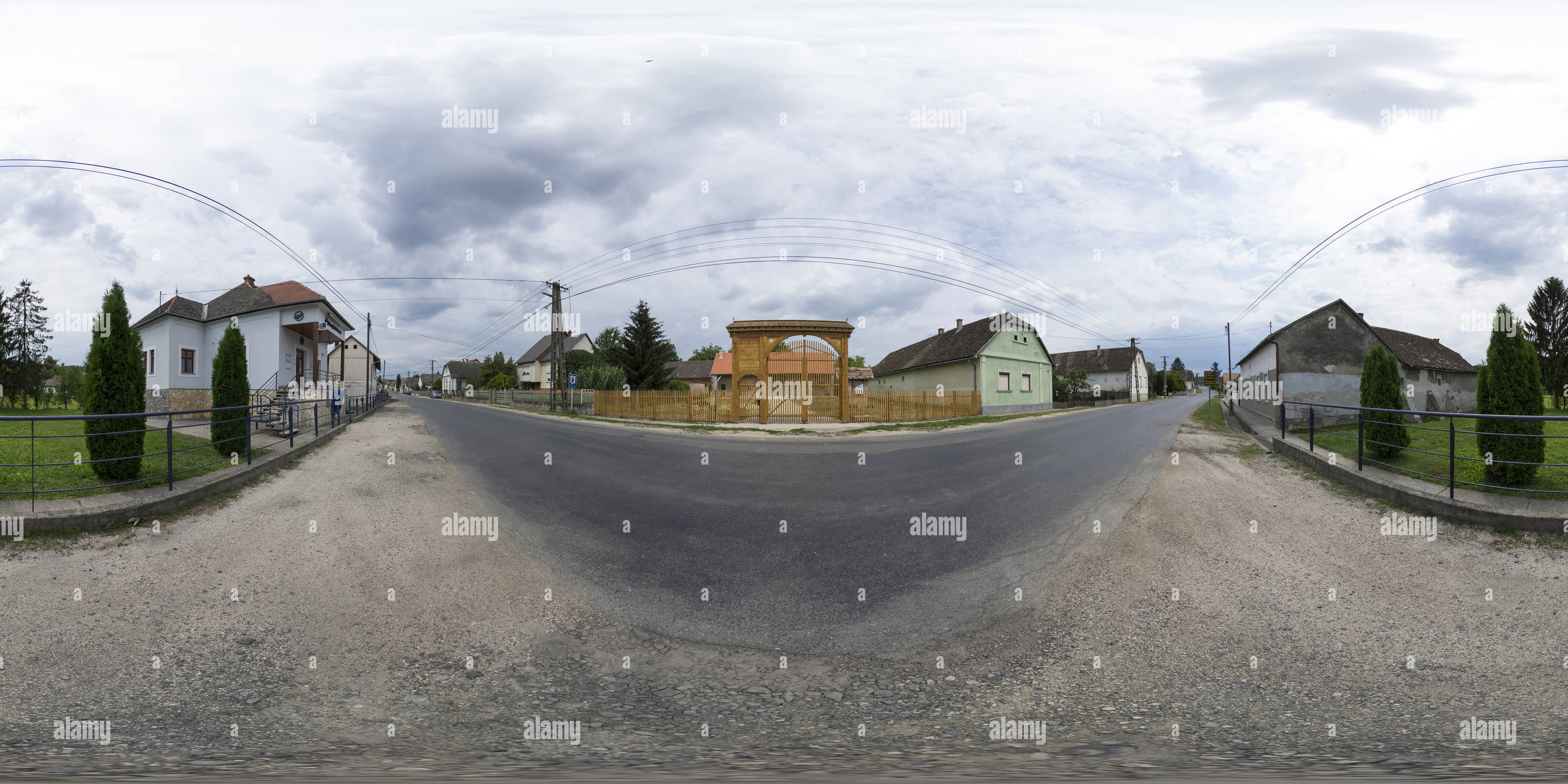 360° view of Székely gate, Tevel - Alamy