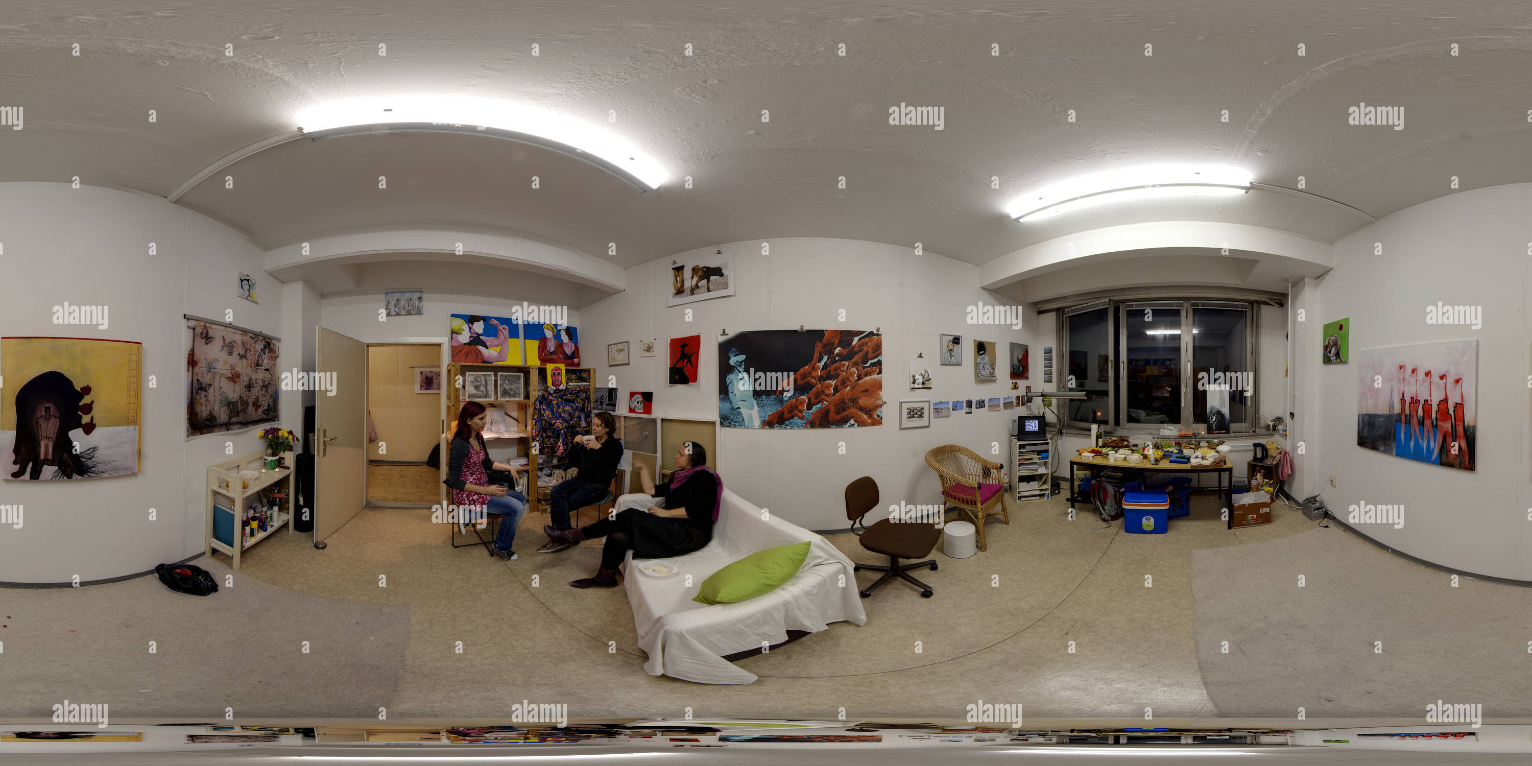 360° view of Imke Rust's Berlin studio - visual artist - Alamy