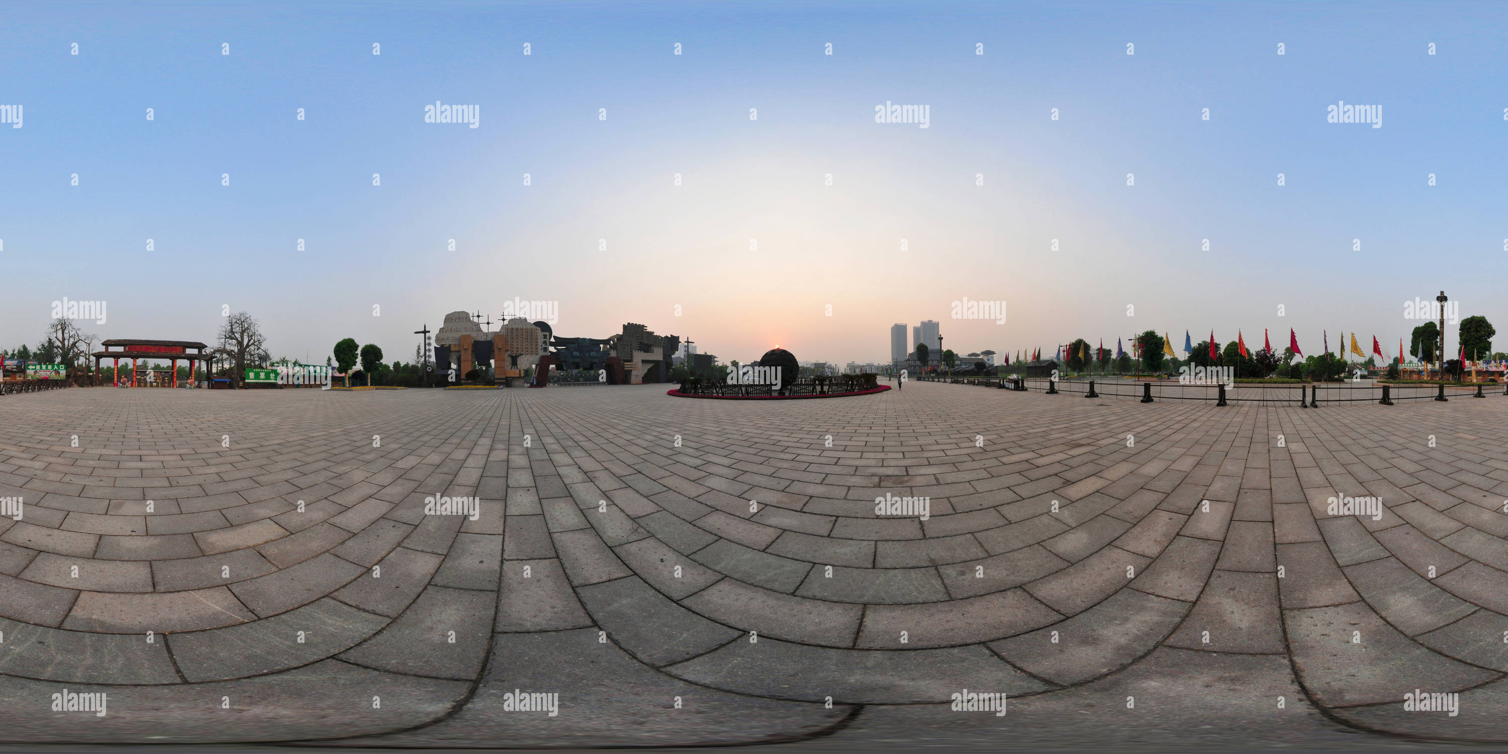 360° view of Changzhou yancheng city ruins 常州淹城遗址 (037 - Alamy