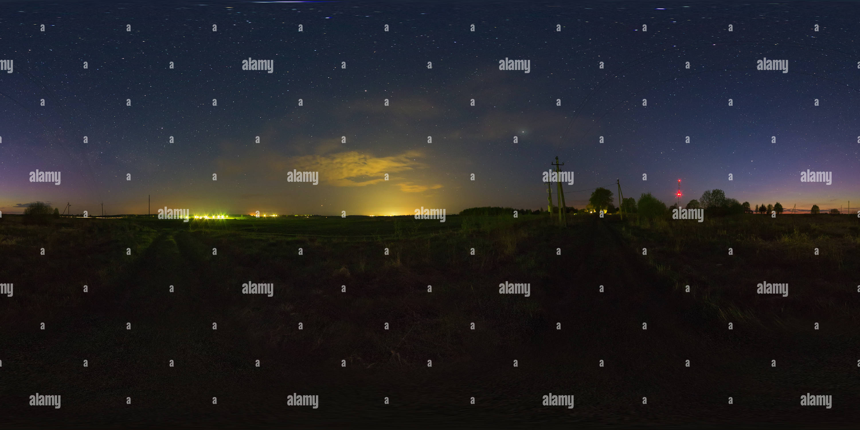 360° view of Spring night in Fatino - Alamy