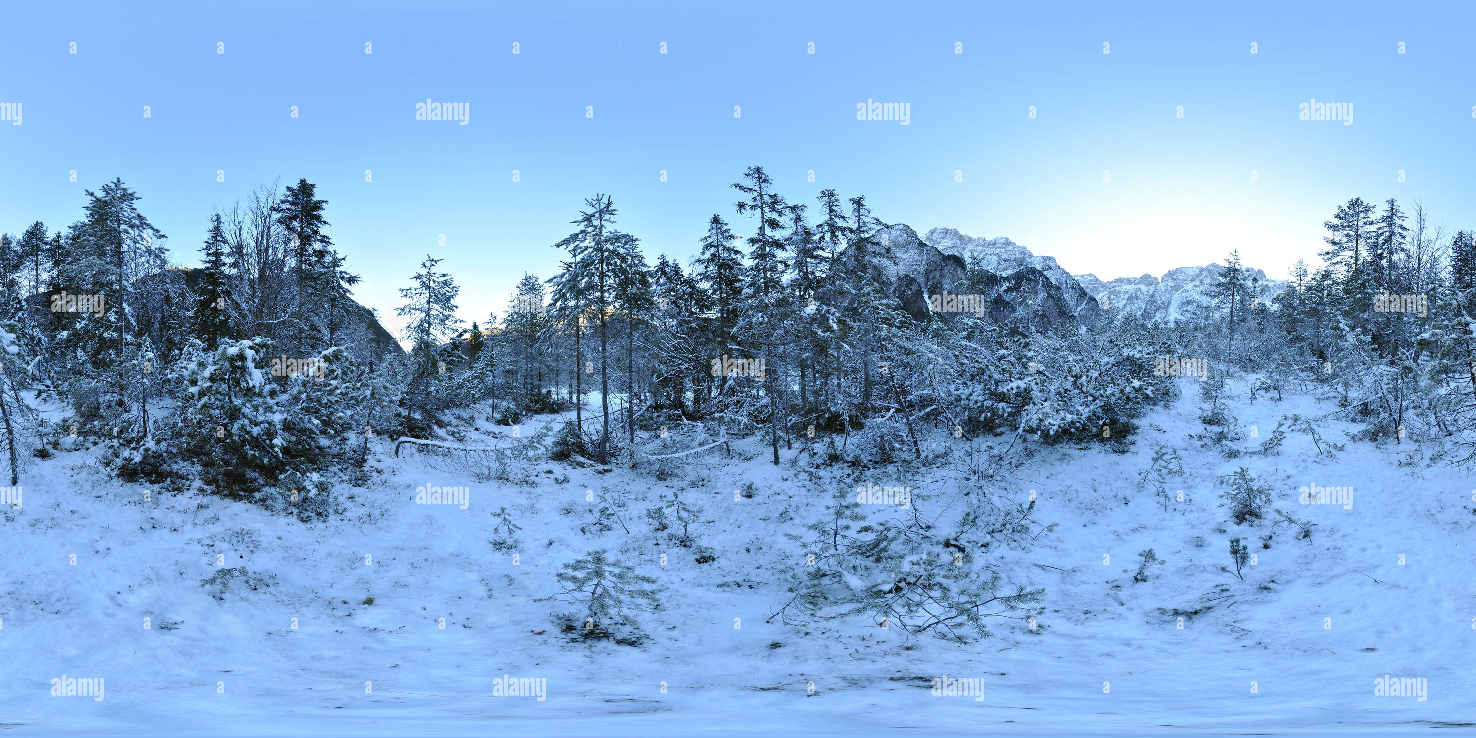 360° view of Valbruna - Val Saisera - Alamy