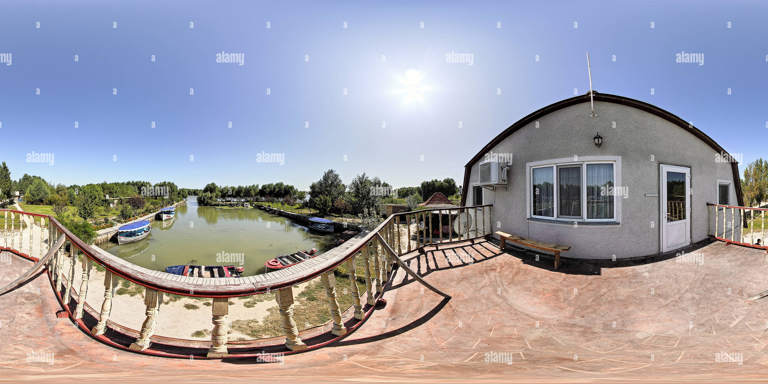 360° view of Small Danube river port - Alamy