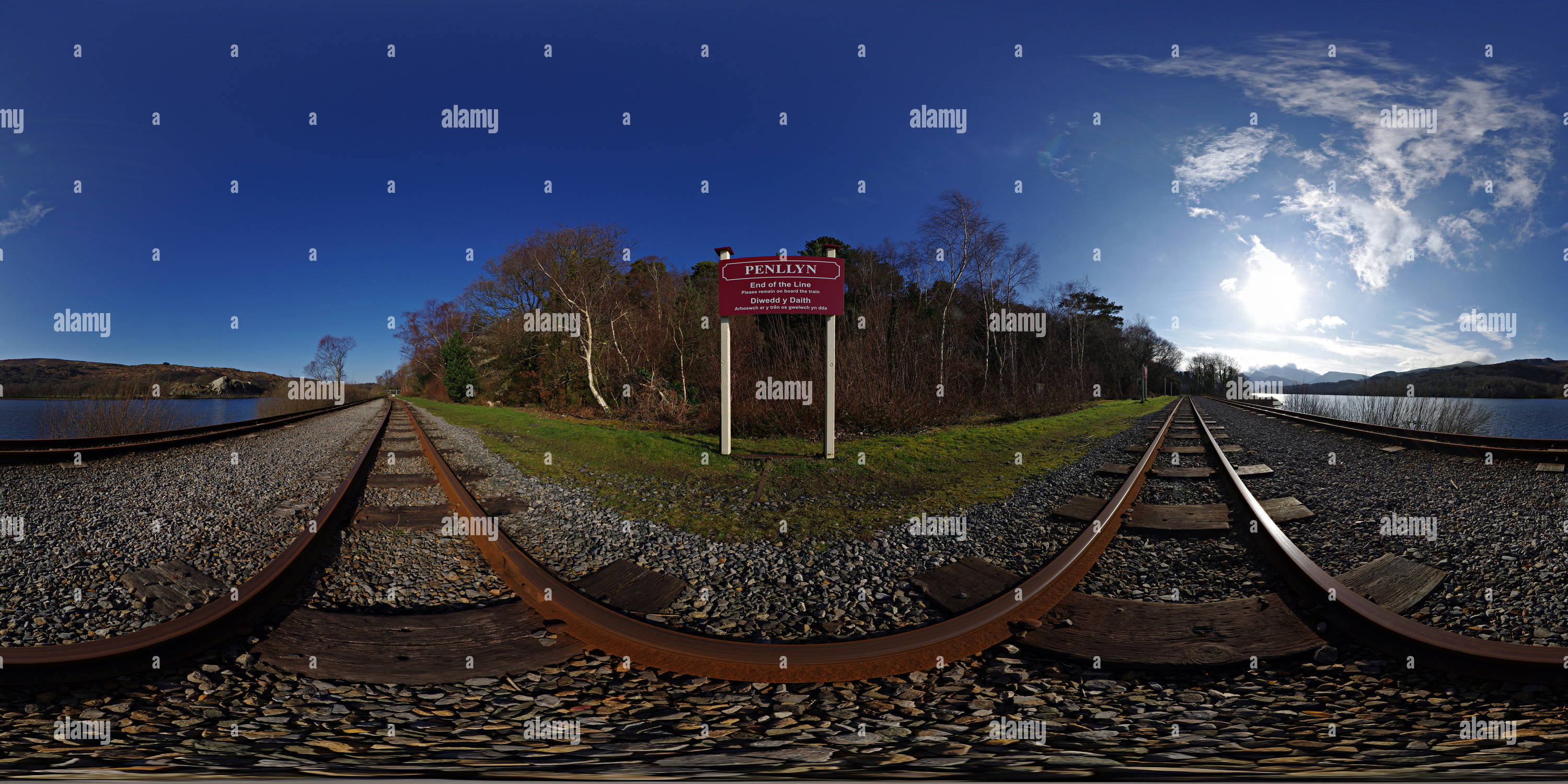 360° view of Lake railway - end of line - Alamy