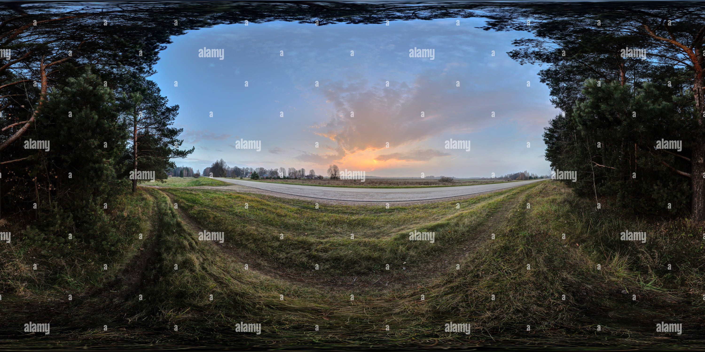 360° view of Sunset near Plani - Alamy