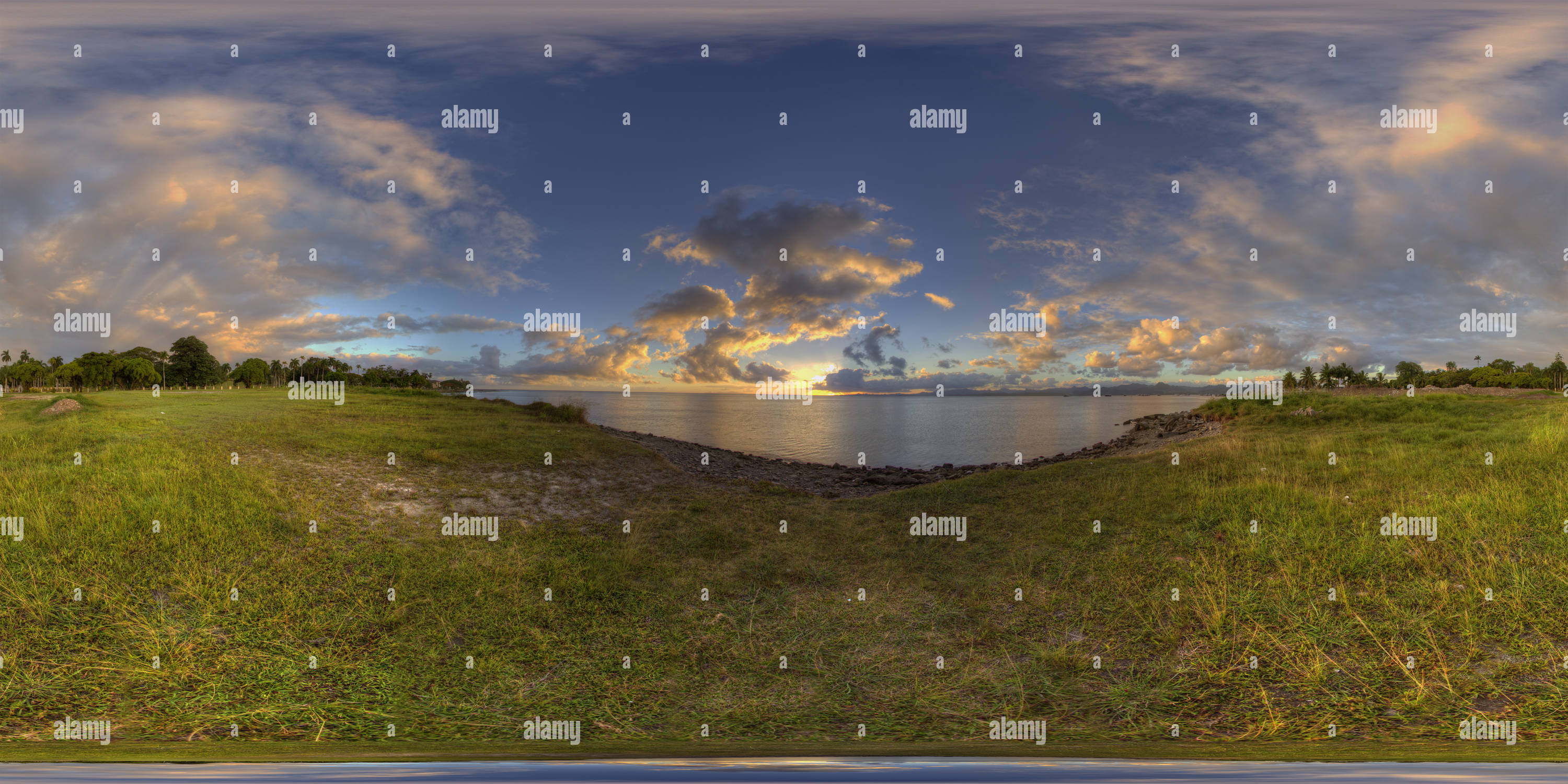 360° view of Sunset on the Suva waterfront - Alamy