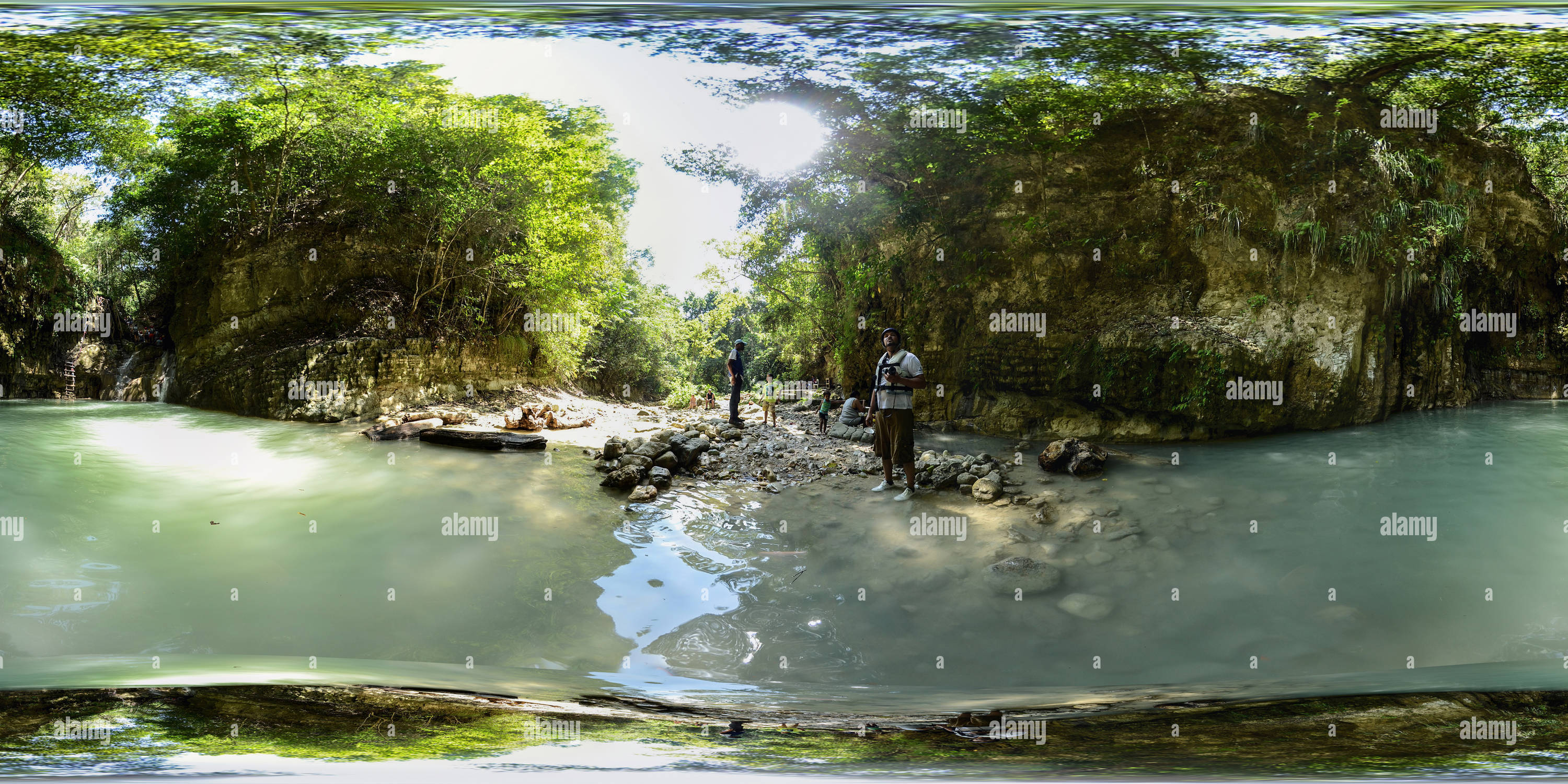 360° view of Twenty Seven Waterfalls of Rio Damajagua - Alamy