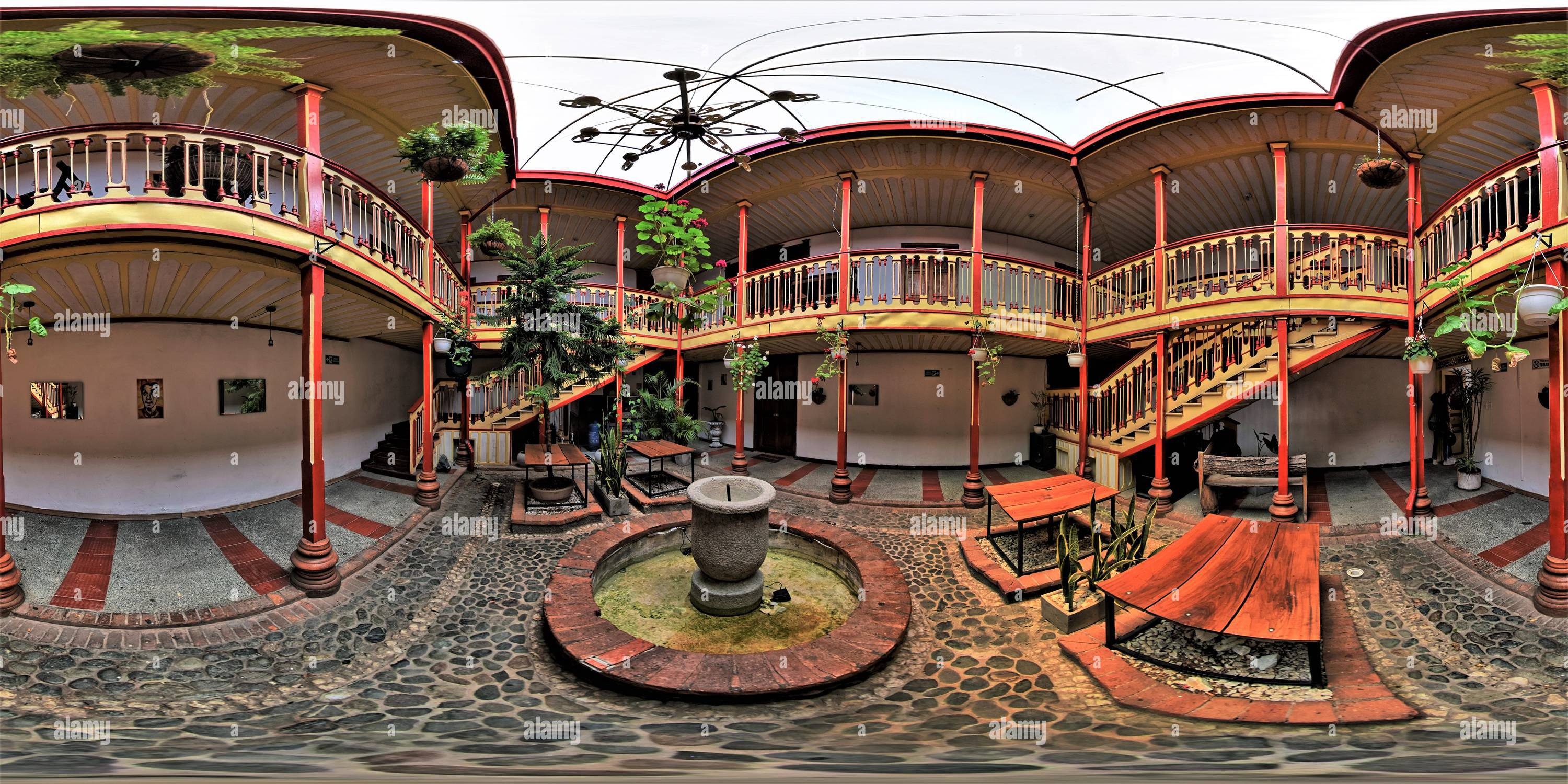 360° view of Colonial Yard, Salamina, Caldas, Colombia - Alamy